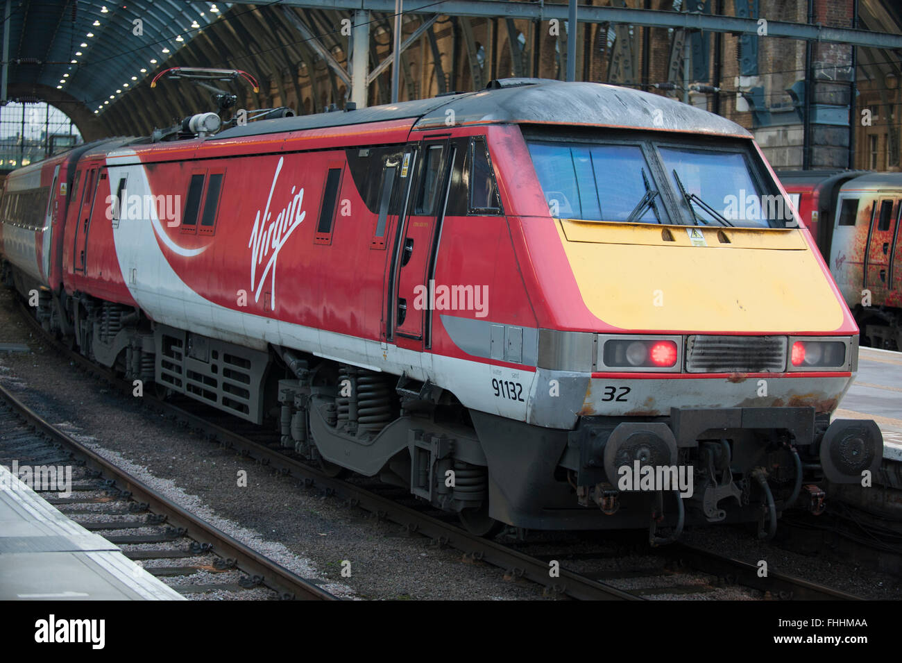 Virgin Trains Class 91 in Kings Cross Station, London, UK Stock Photo ...