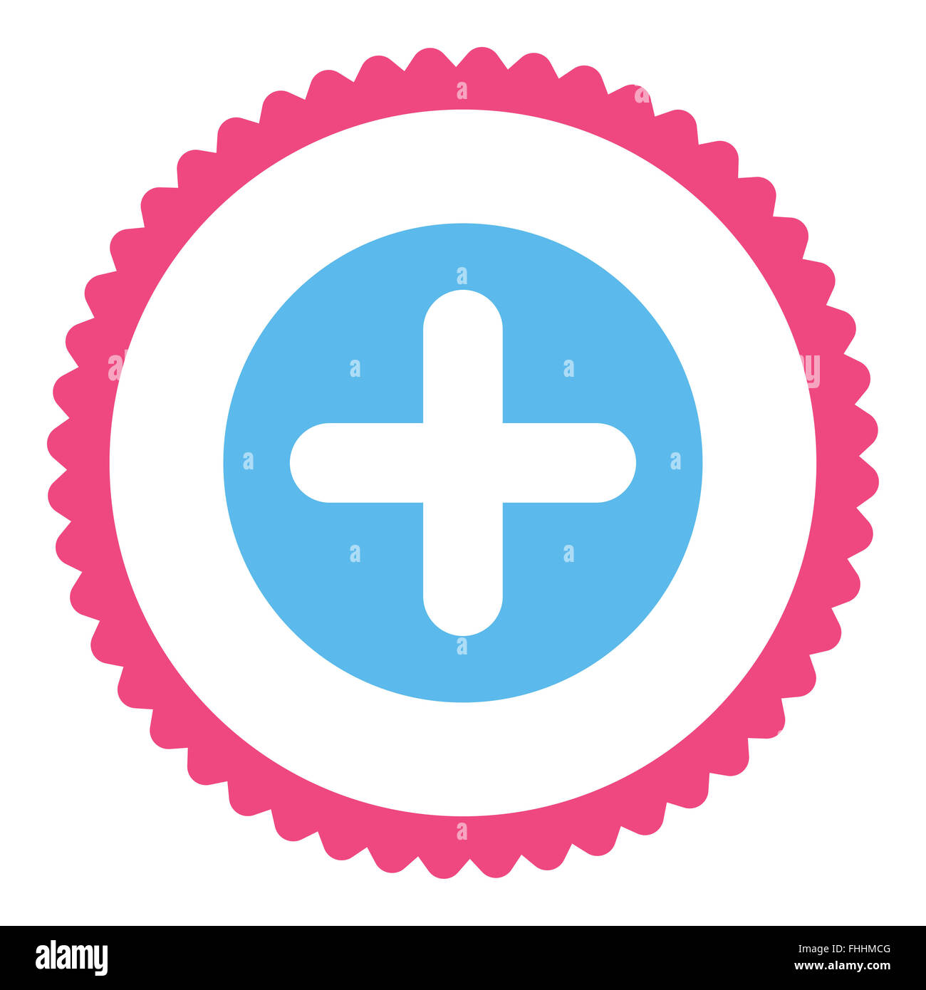 Create flat pink and blue colors round stamp icon Stock Photo - Alamy