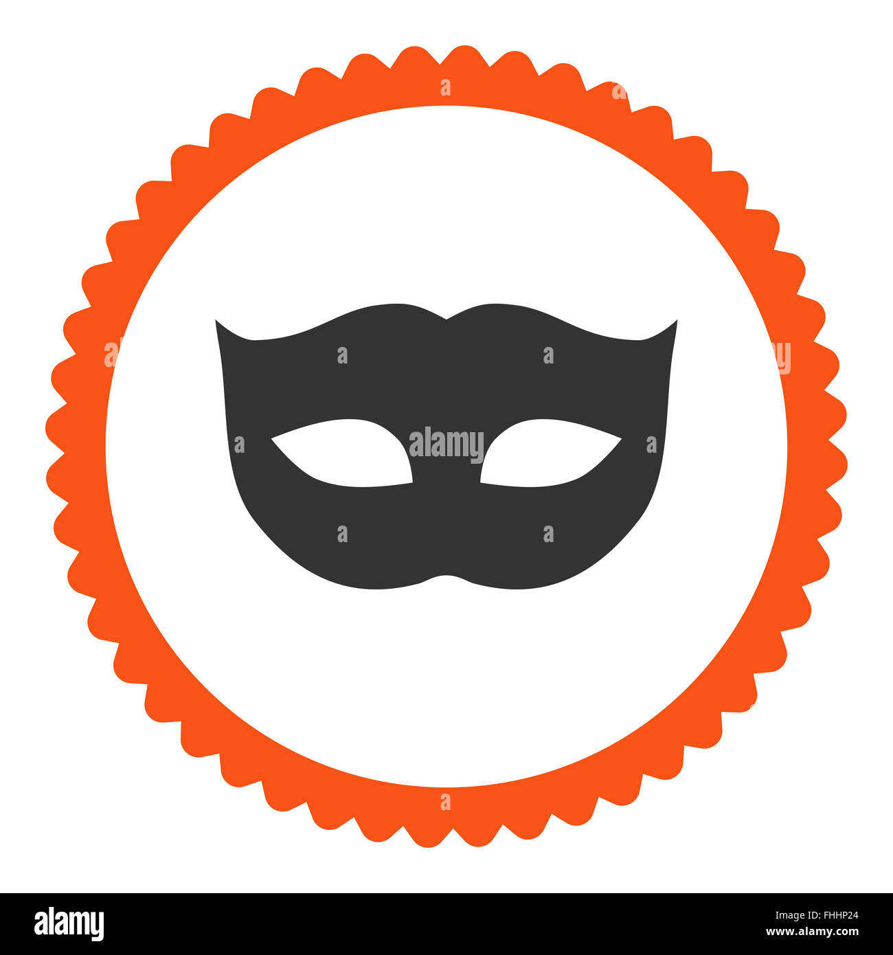 Privacy Mask flat orange and gray colors round stamp icon Stock Photo ...