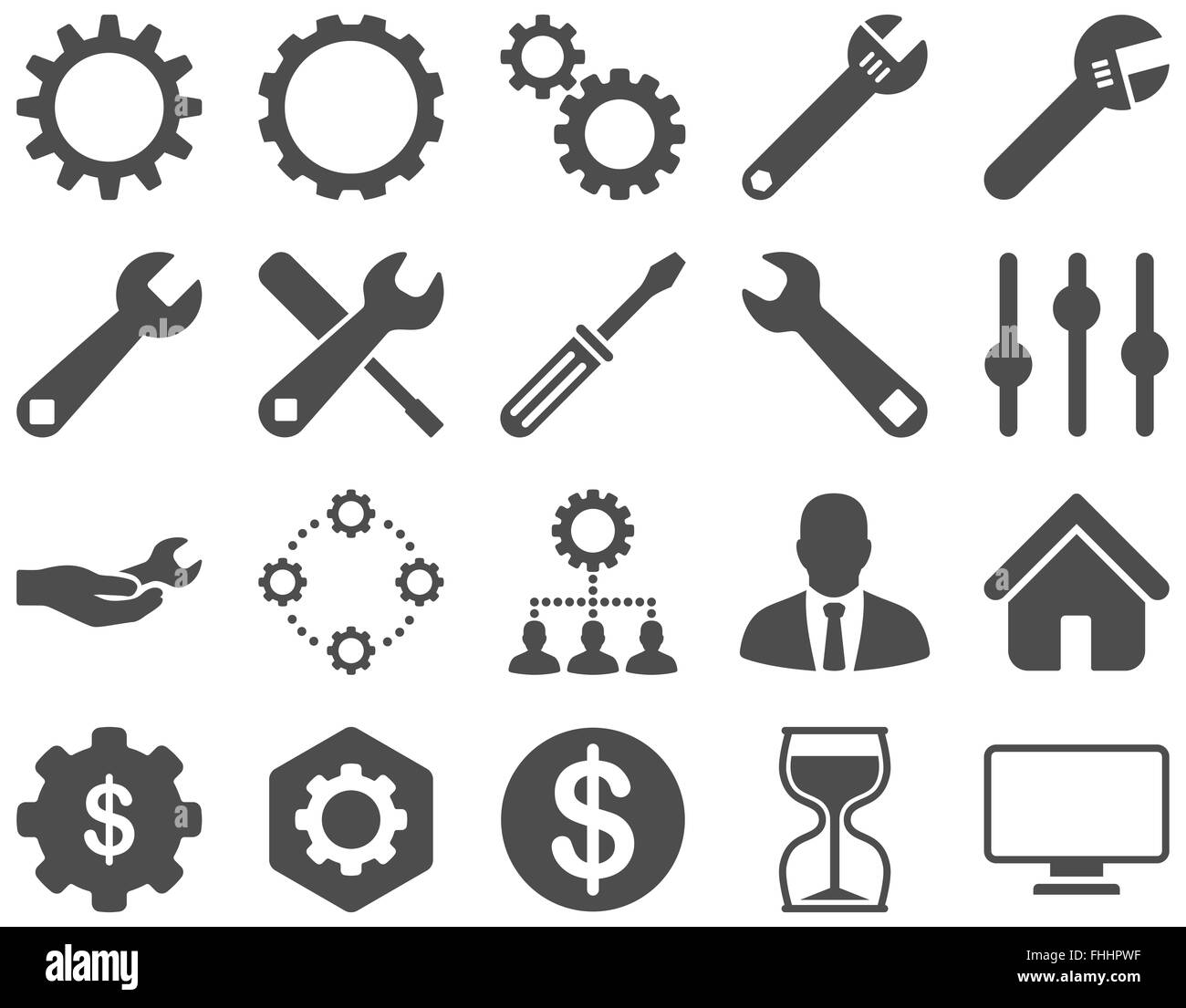 Settings and Tools Icons Stock Photo - Alamy