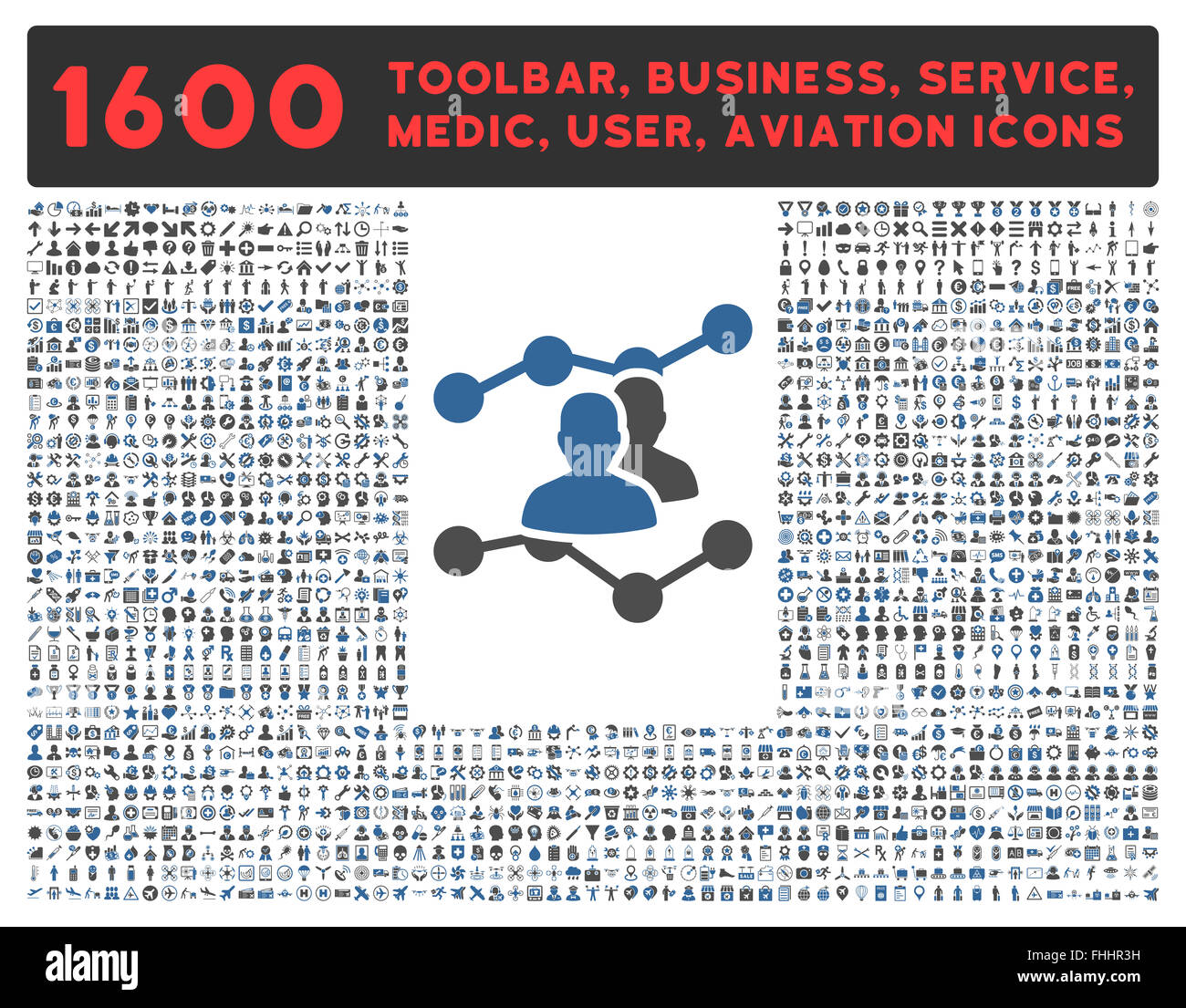 Audience Trends Icon with Large Pictogram Collection Stock Photo - Alamy
