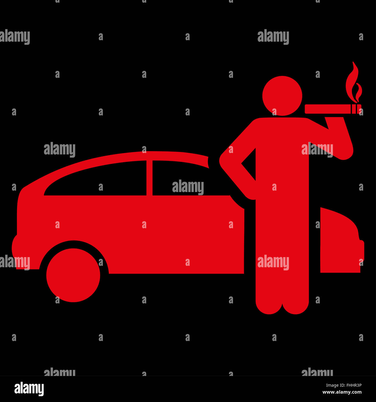 Smoking taxi driver icon Stock Photo - Alamy