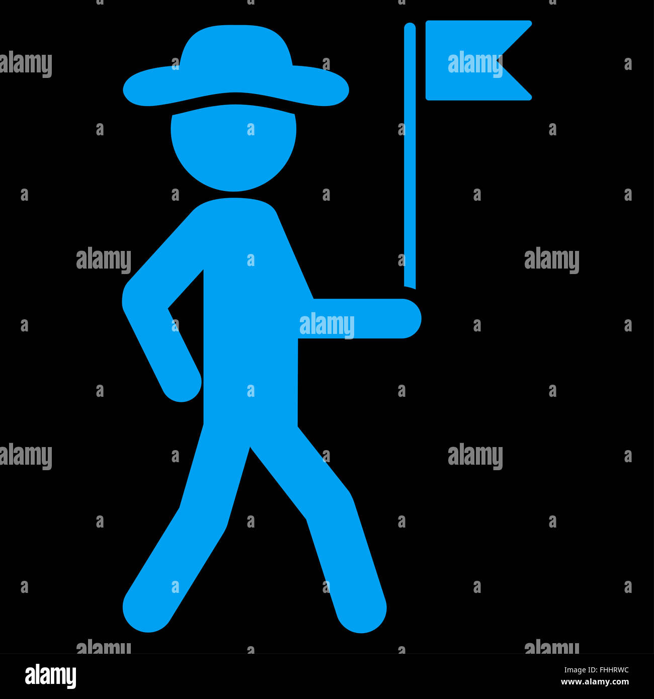 Guy Flag Guide Icon Stock Photo - Alamy