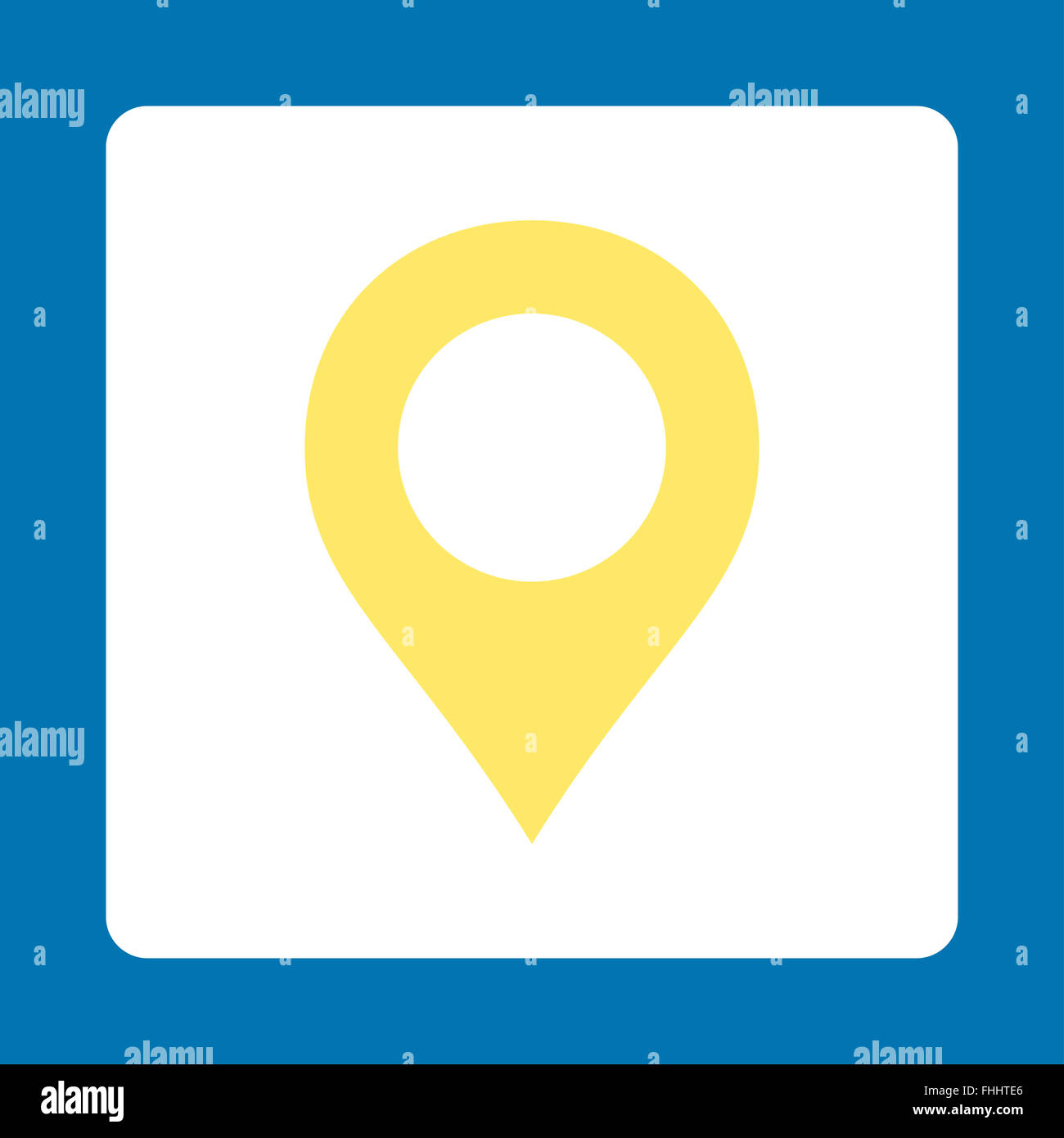 Map Marker flat yellow and white colors rounded button Stock Photo - Alamy
