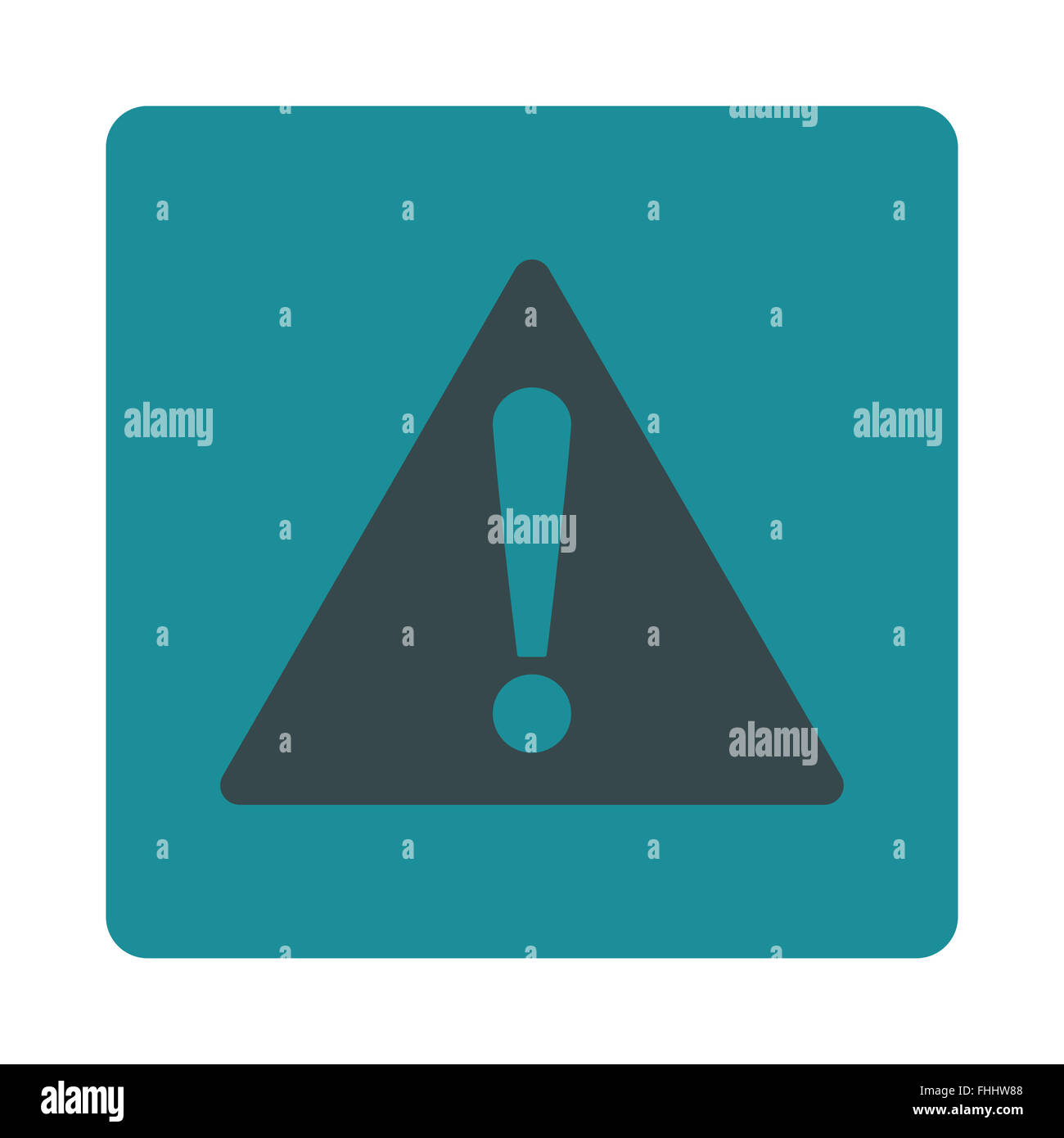 Warning flat soft blue colors rounded button Stock Photo - Alamy