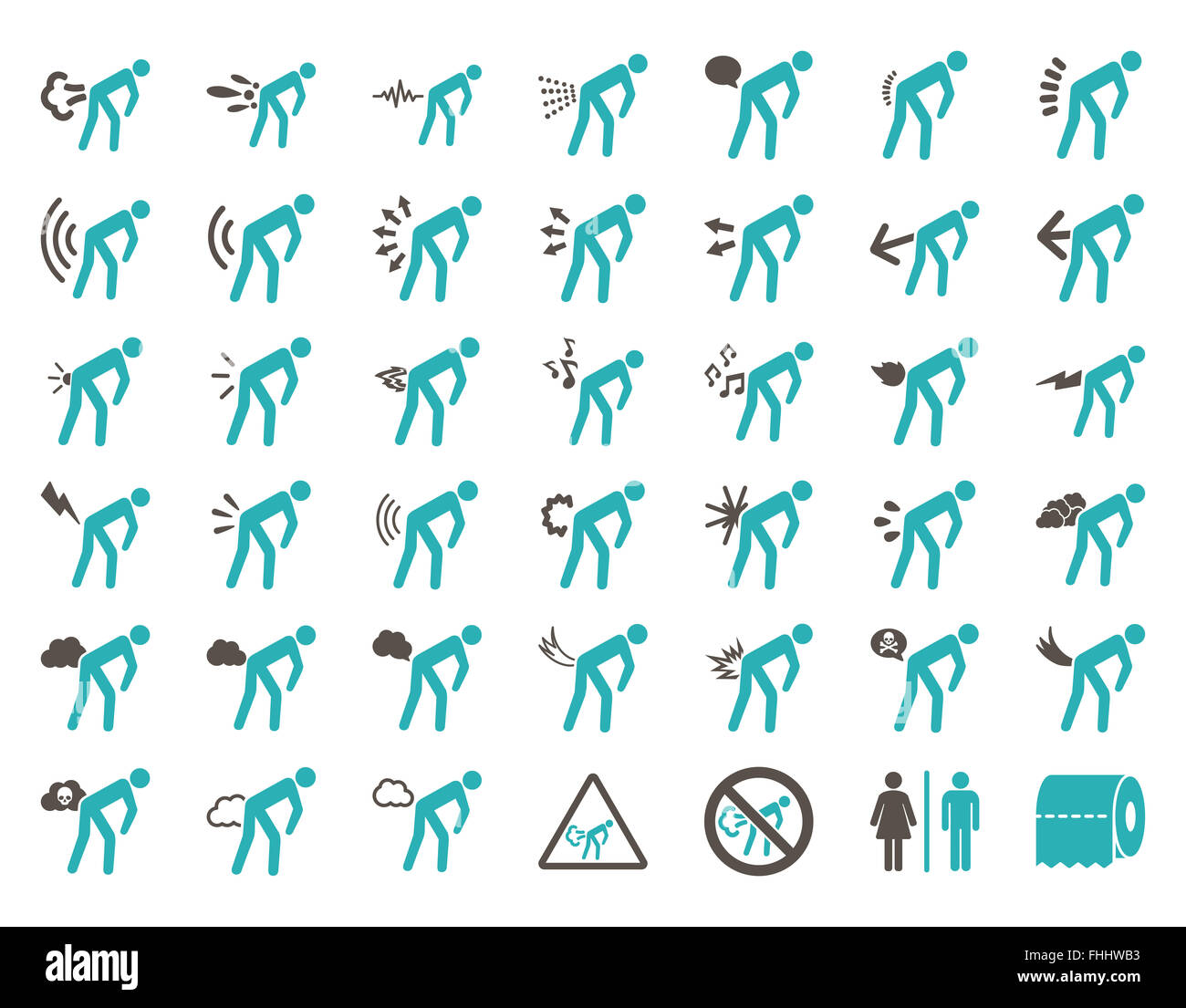 Fart People Icon Set Stock Photo - Alamy