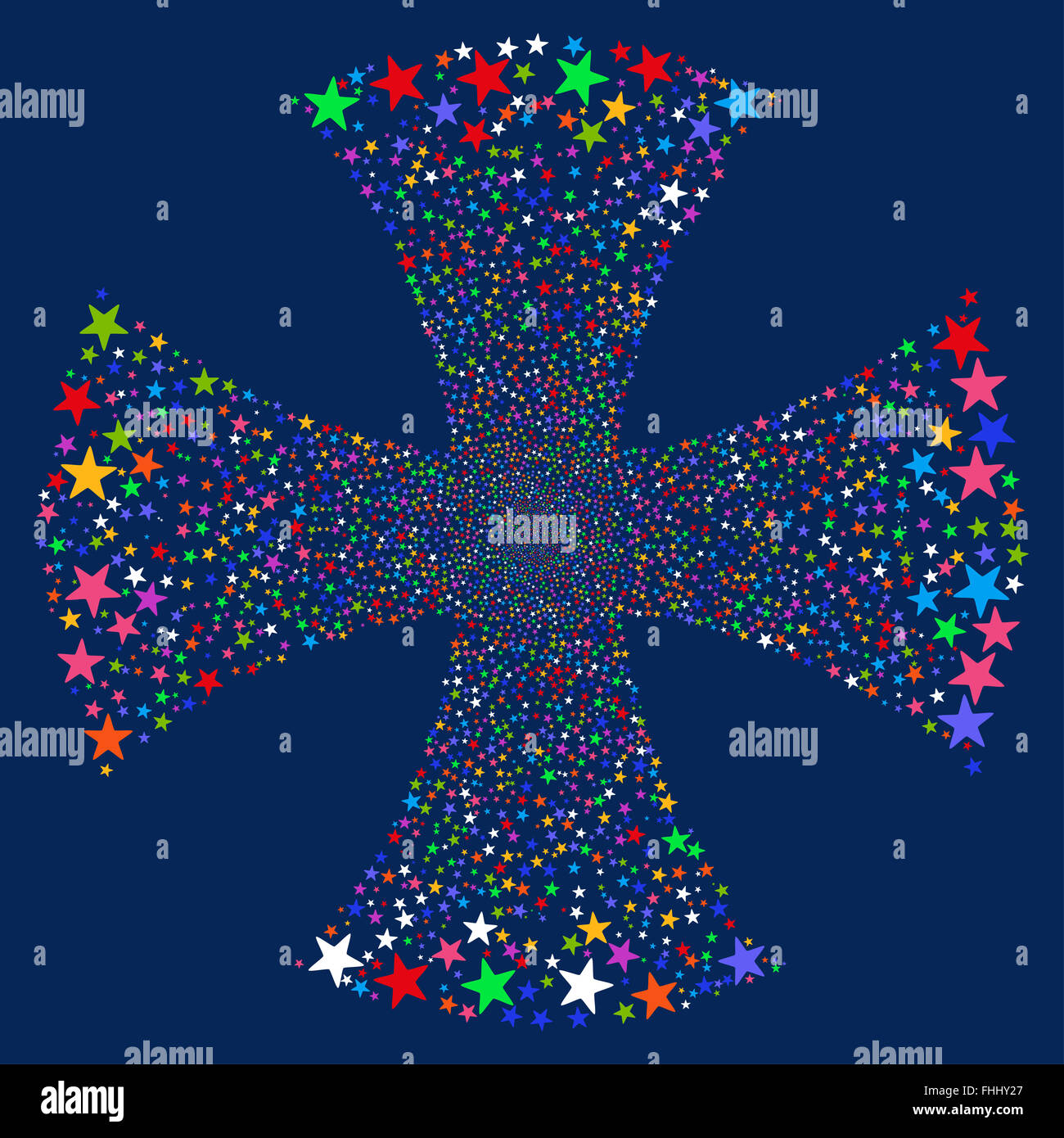 Sparkle Star Maltian Cross Stock Photo - Alamy