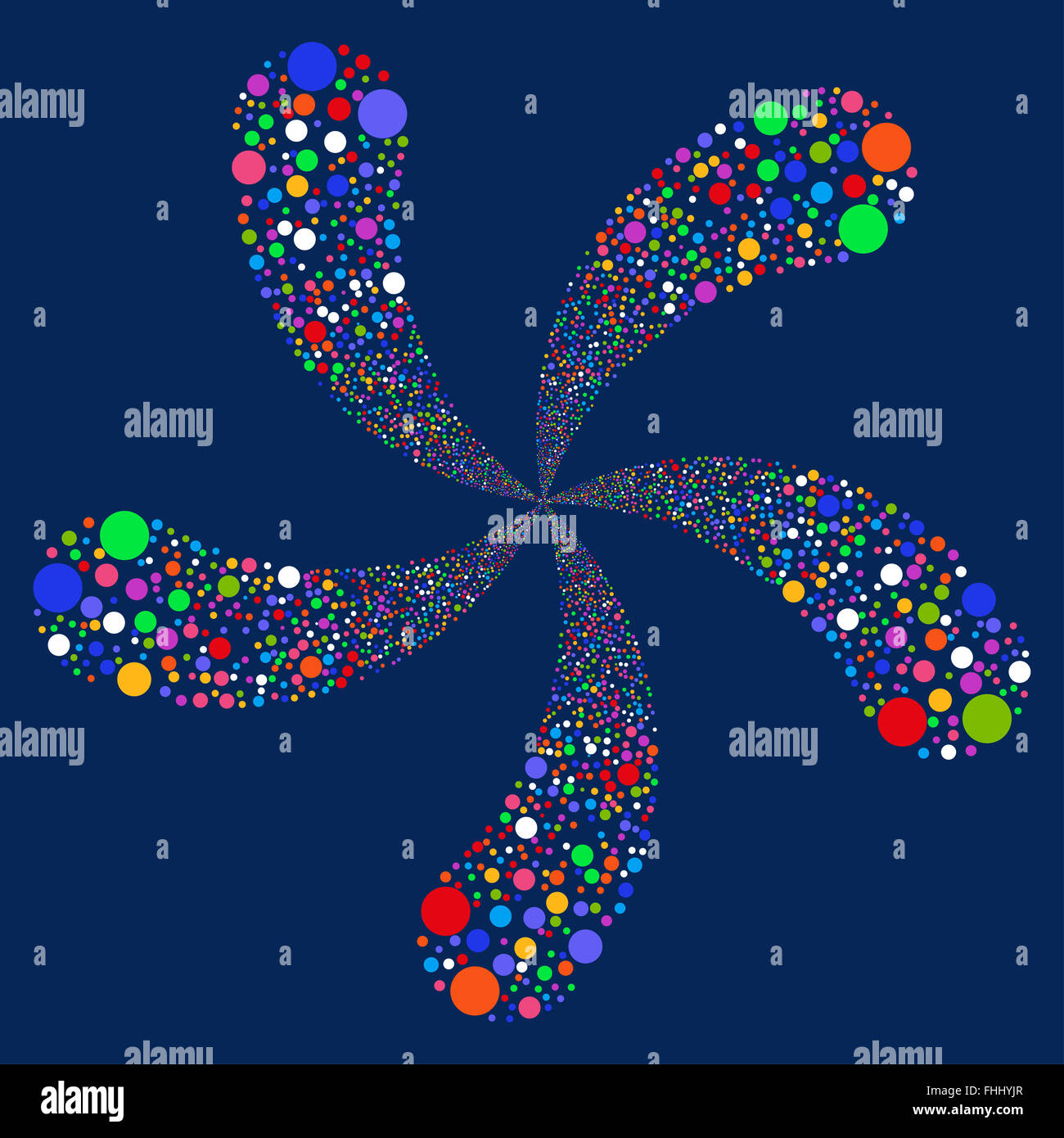 Circle Fireworks Swirl With Five Petals Stock Photo - Alamy