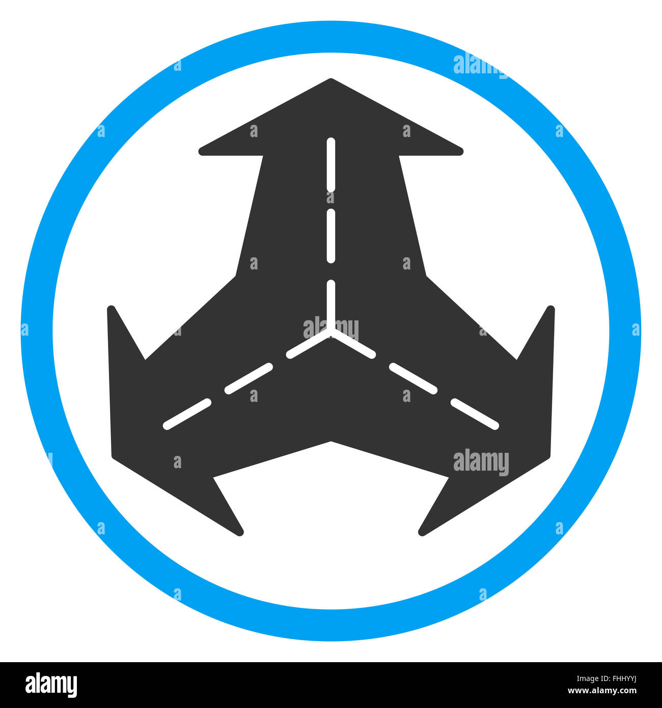 Intersection Directions Rounded Icon Stock Photo - Alamy