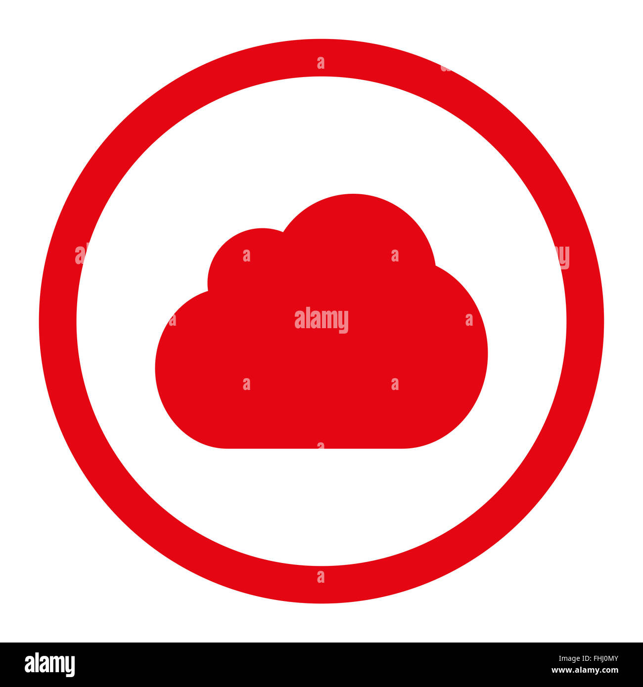 Cloud flat red color rounded raster icon Stock Photo - Alamy