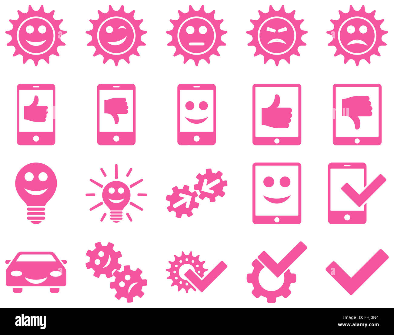 Tools and Smile Gears Icons Stock Photo - Alamy