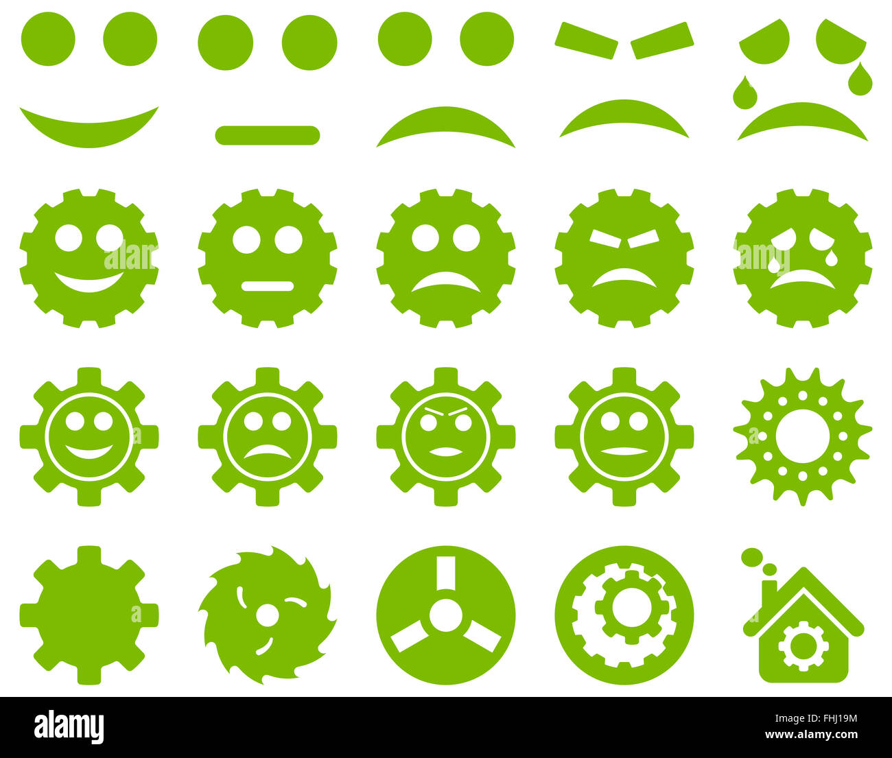 Tools and Smile Gears Icons Stock Photo - Alamy