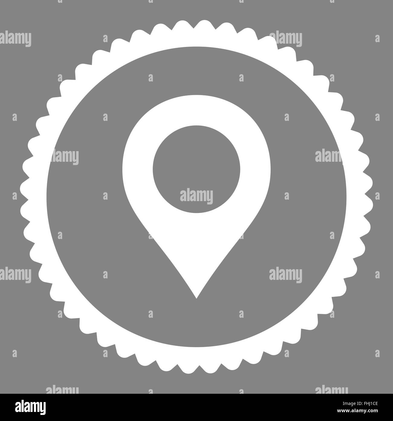 Map Marker flat white color round stamp icon Stock Photo - Alamy