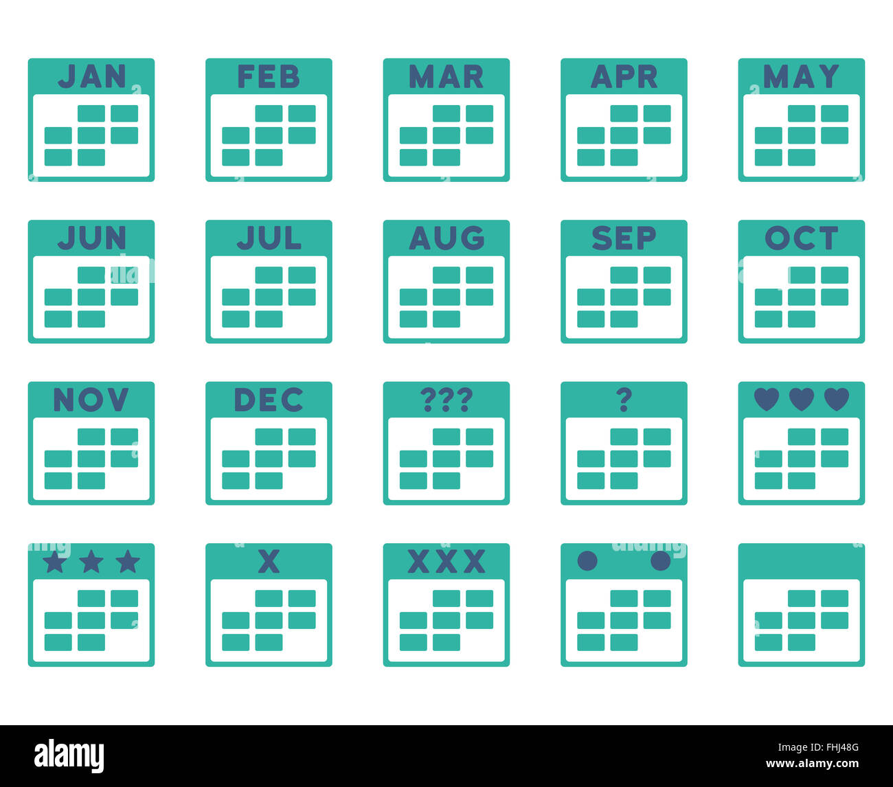 Calendar Months Icon Stock Photo - Alamy