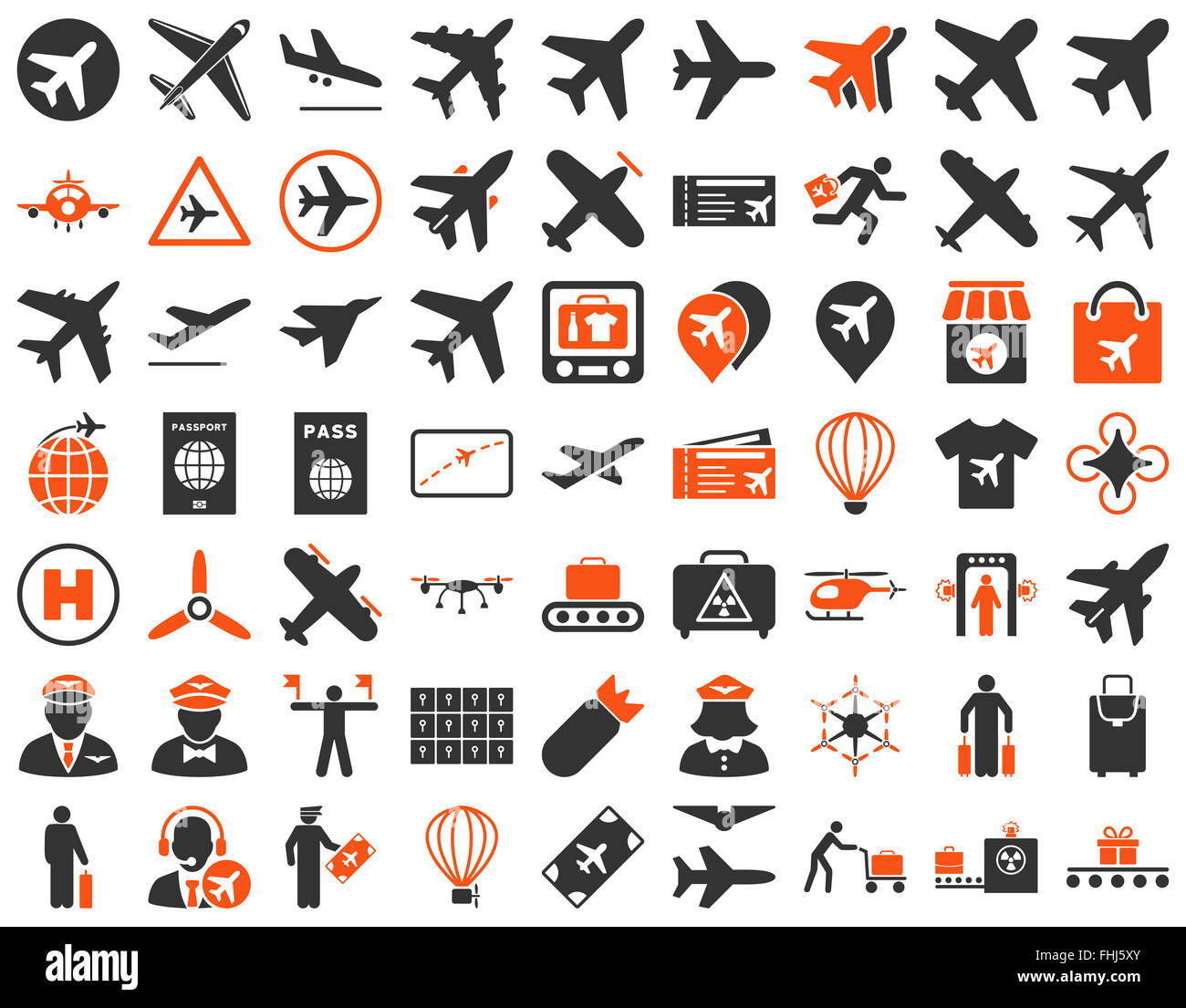 Aviation Icon Set Stock Photo - Alamy