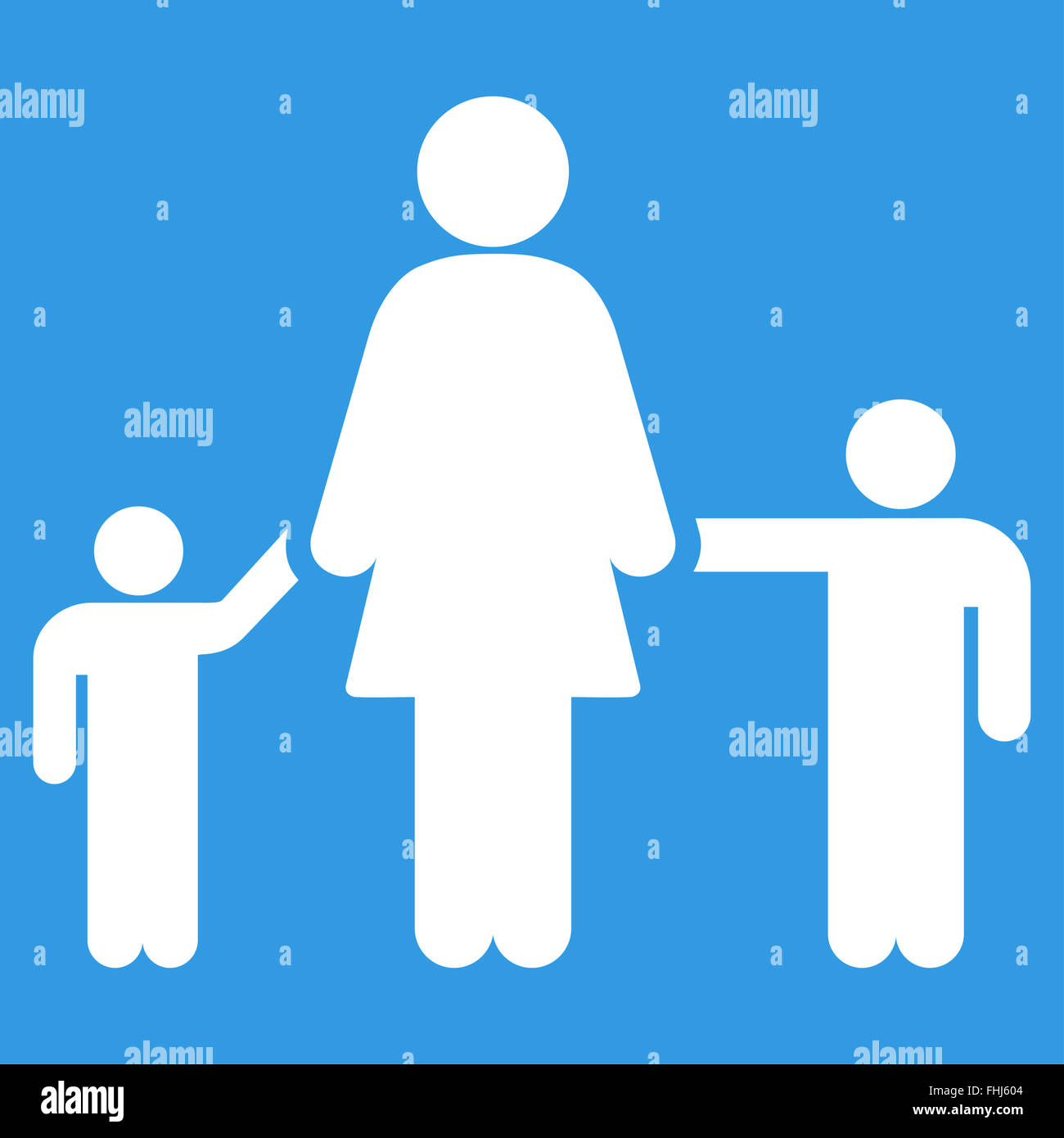 Mother And Children Flat Icon Stock Photo - Alamy
