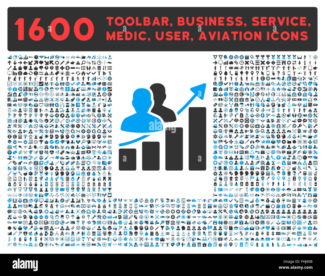 Audience Growth Icon with Large Pictogram Collection Stock Photo - Alamy