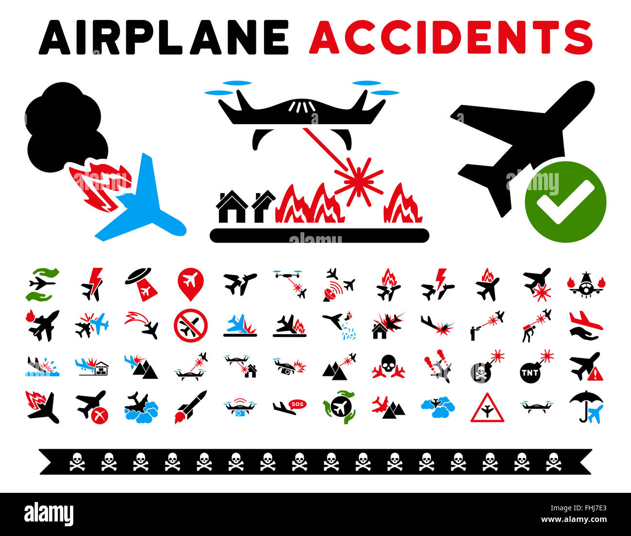Aircraft Accidents Vector Icons Stock Photo - Alamy