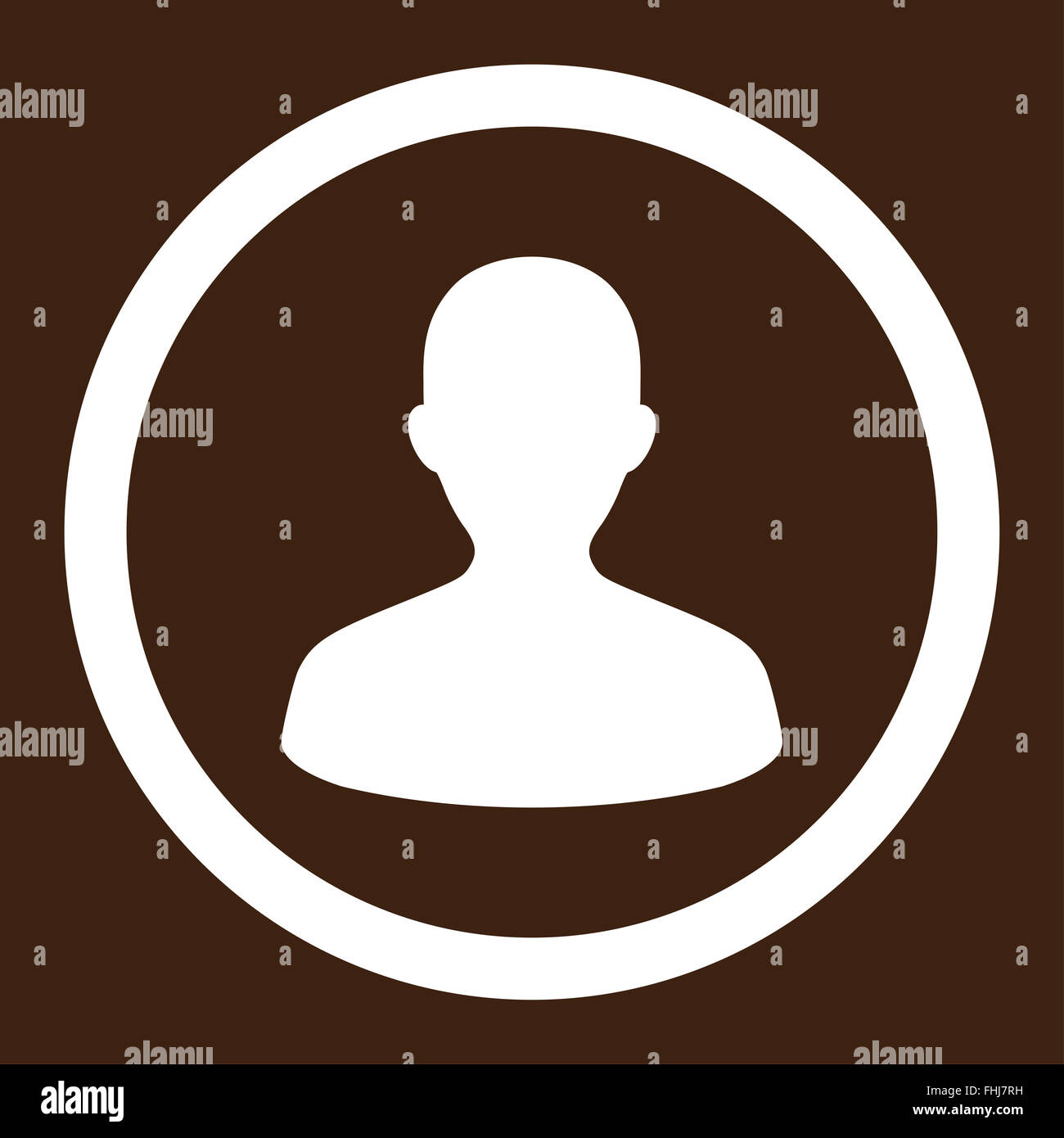 User flat white color rounded raster icon Stock Photo - Alamy