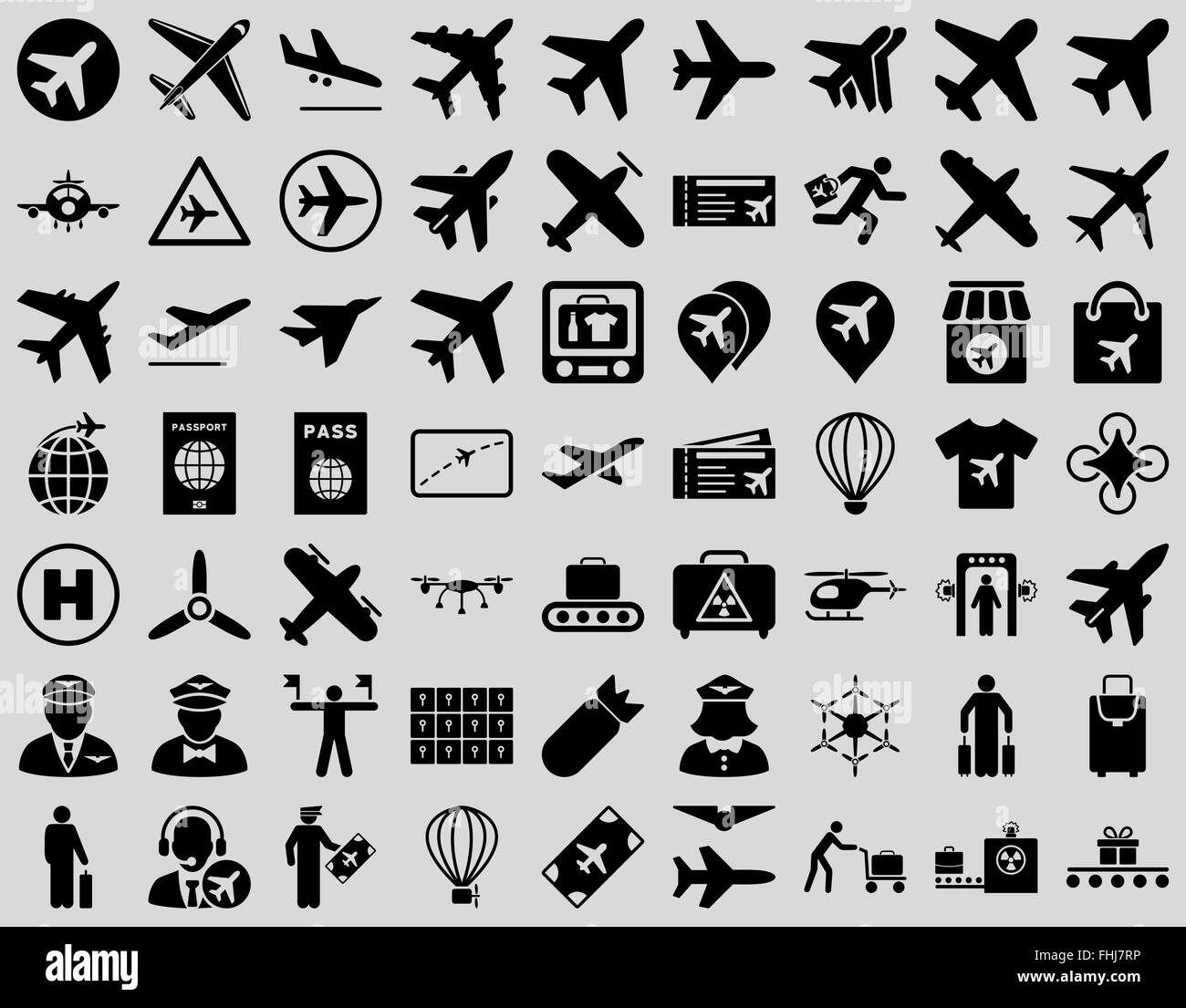 Aviation Icon Set Stock Photo - Alamy