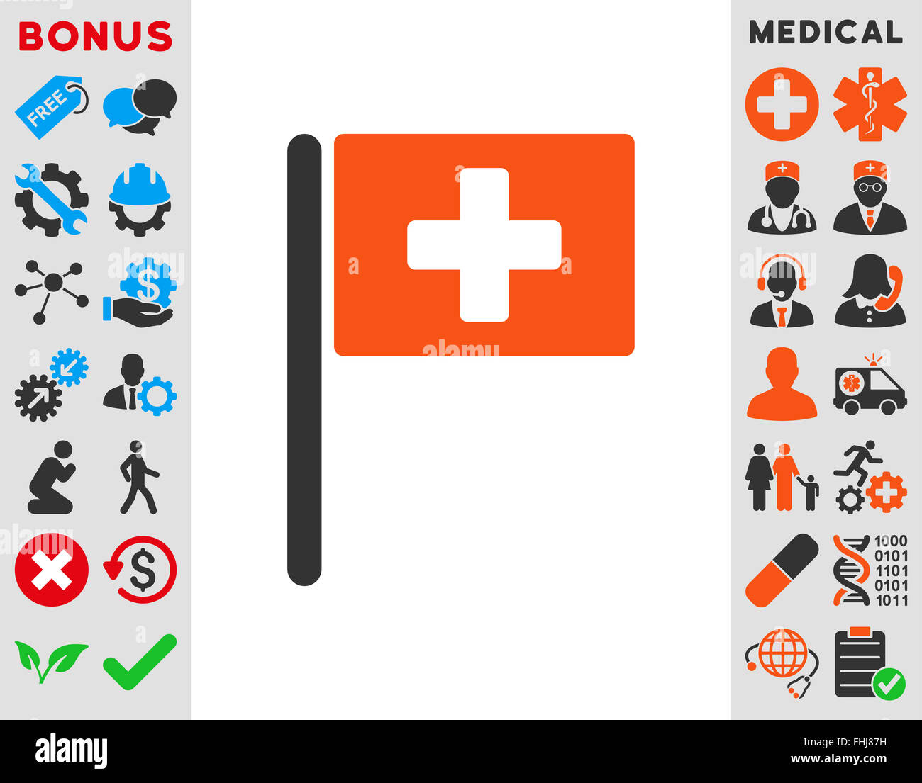Hospital Flag Icon Stock Photo - Alamy