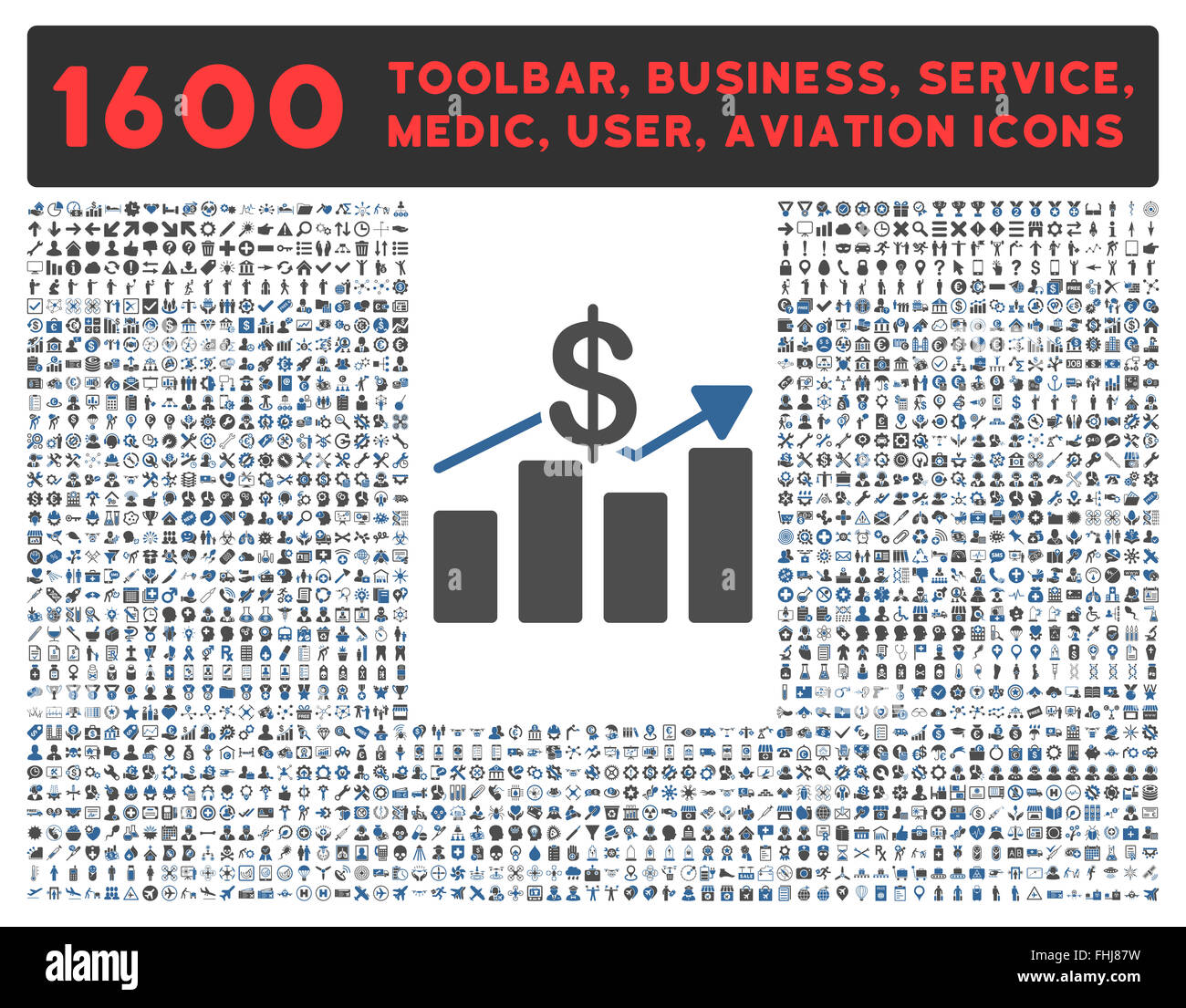 Sales Icon with Large Pictogram Collection Stock Photo - Alamy