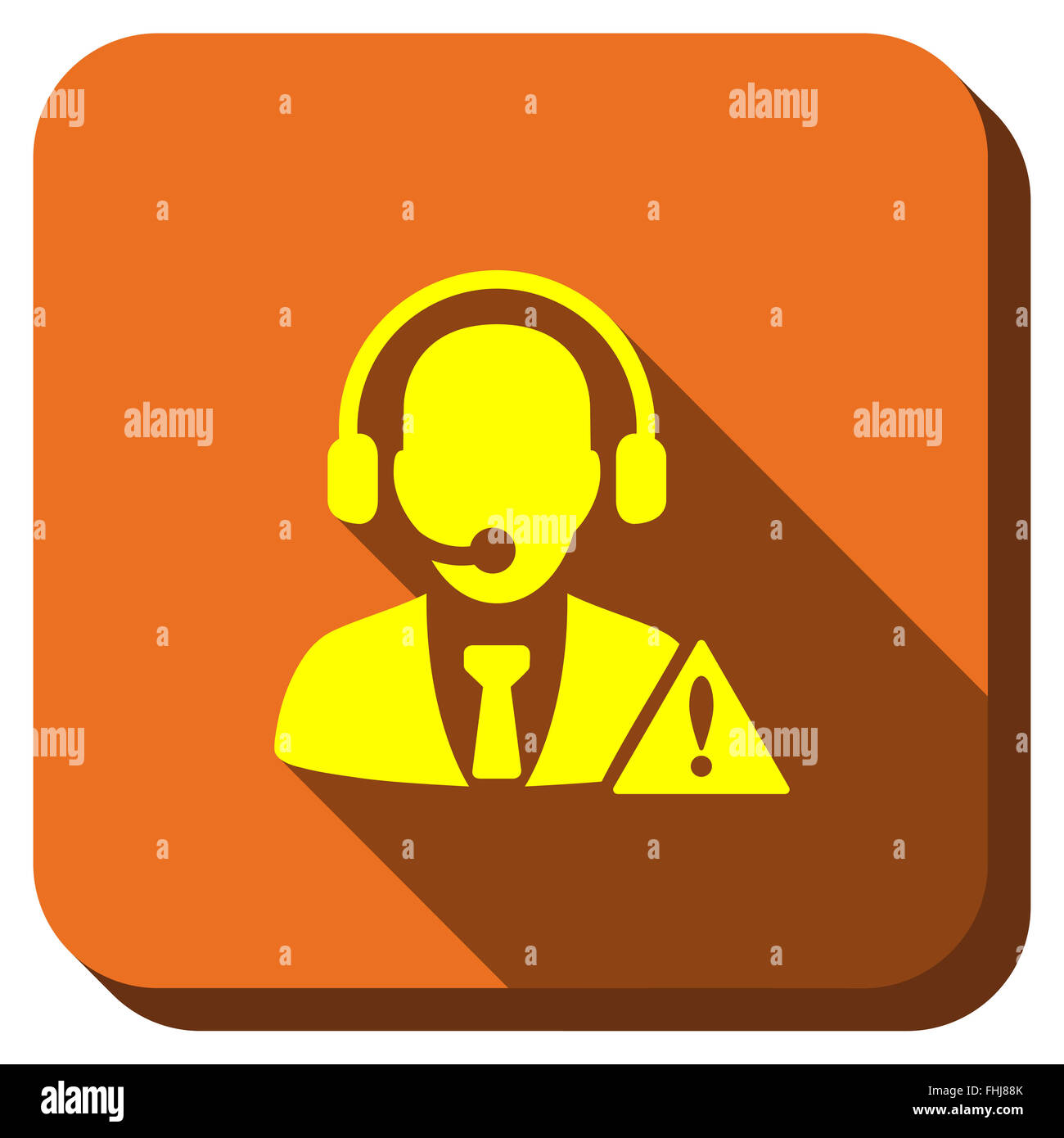 Operator Warning Longshadow Icon Stock Photo - Alamy