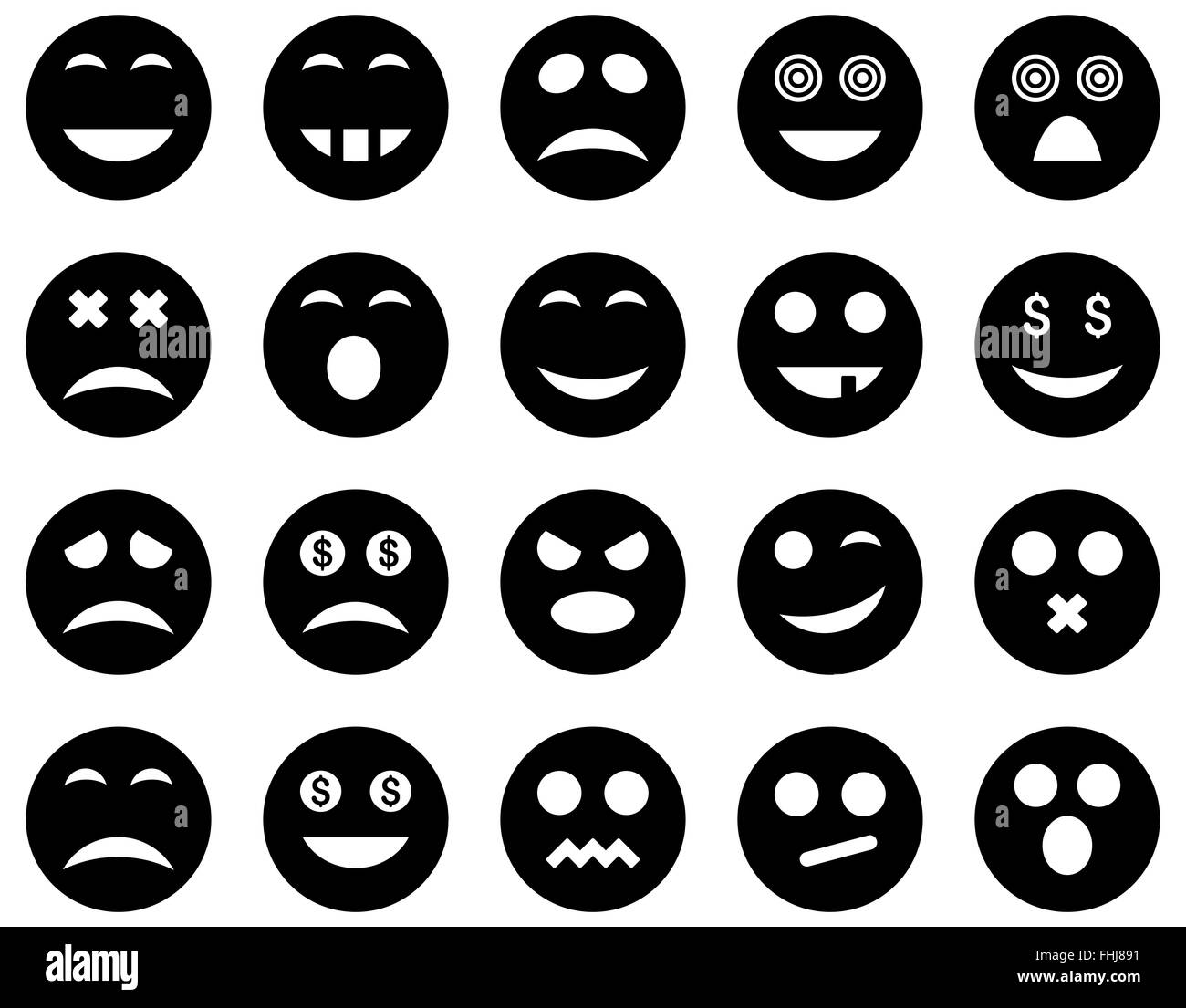 Smile and emotion icons Stock Photo - Alamy