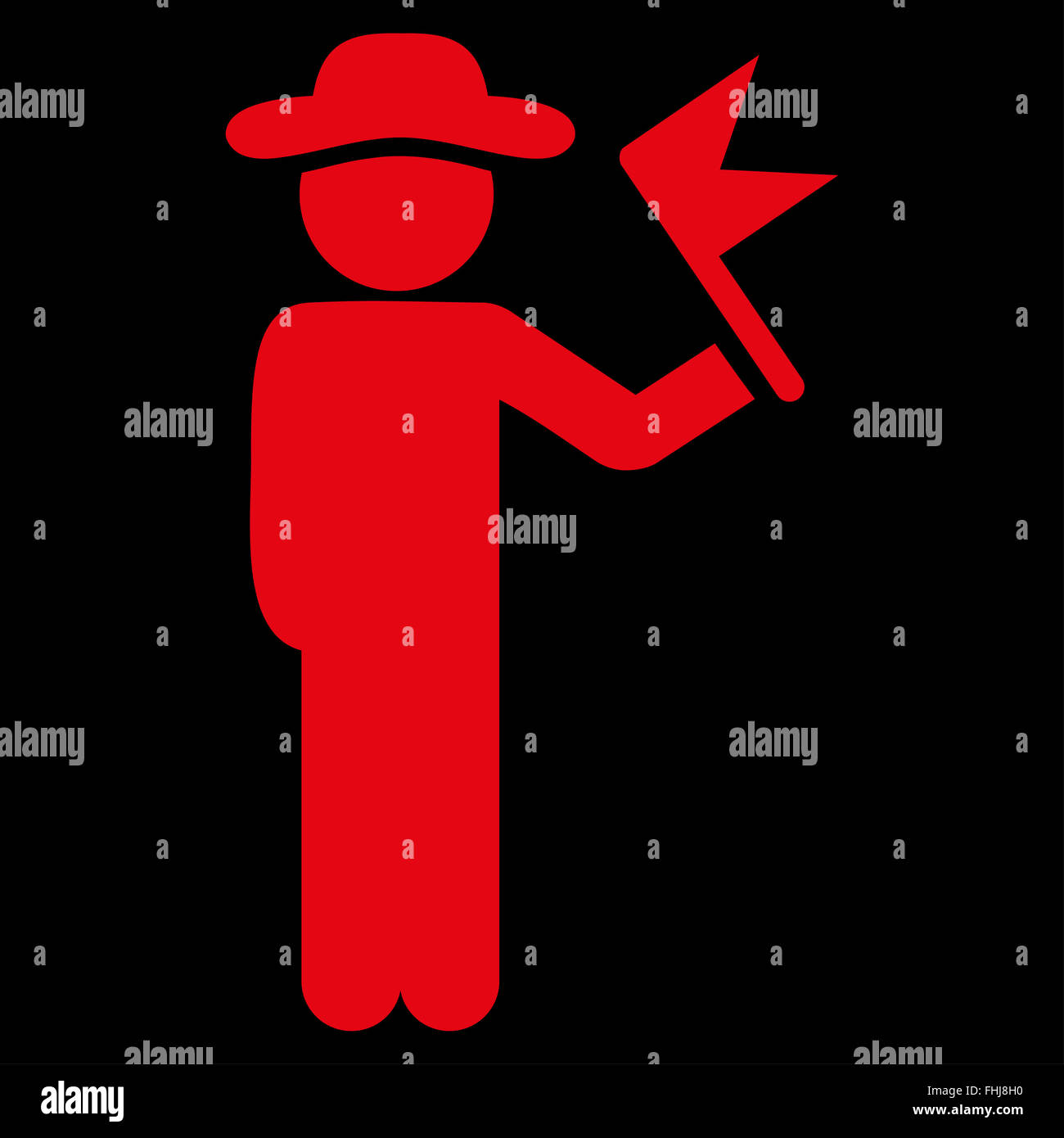 Person With Flag Icon Stock Photo - Alamy