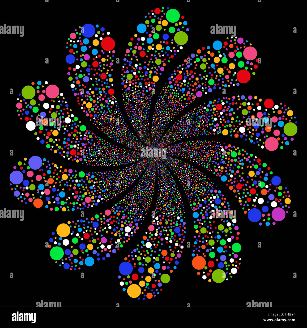 Ball Fireworks Swirl With Ten Petals Stock Photo - Alamy