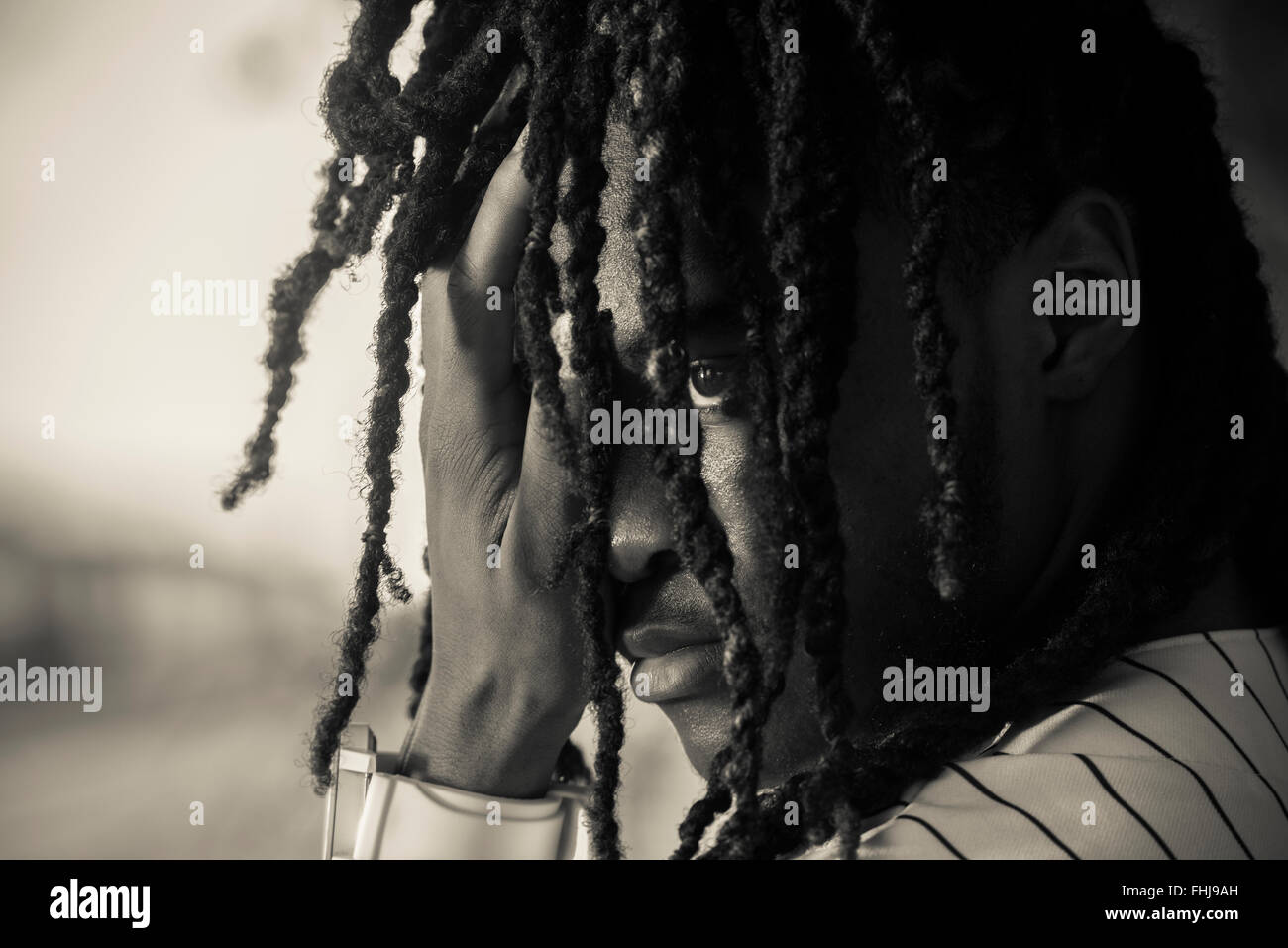 Dreadlocks covering face hi-res stock photography and images - Alamy