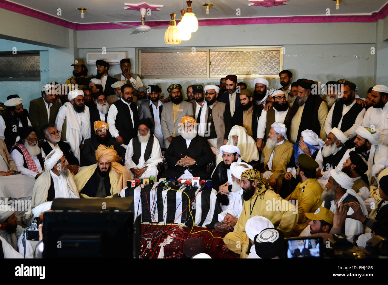 Quetta, Pakistan. 25th February, 2016. The central Ameer of Jamiat-e ...