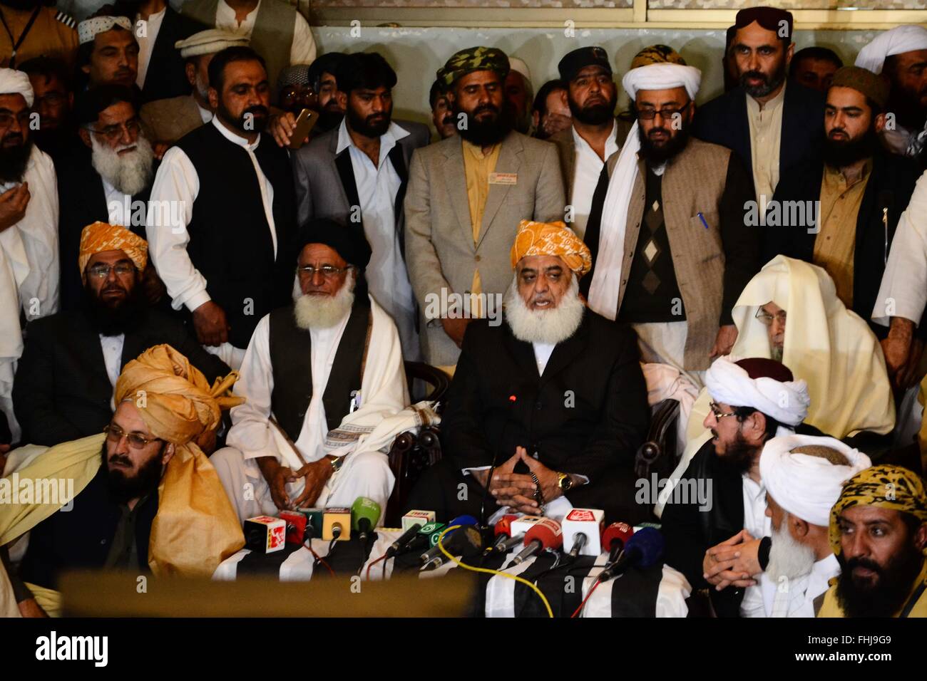 Quetta, Pakistan. 25th February, 2016. The central Ameer of Jamiat-e ...