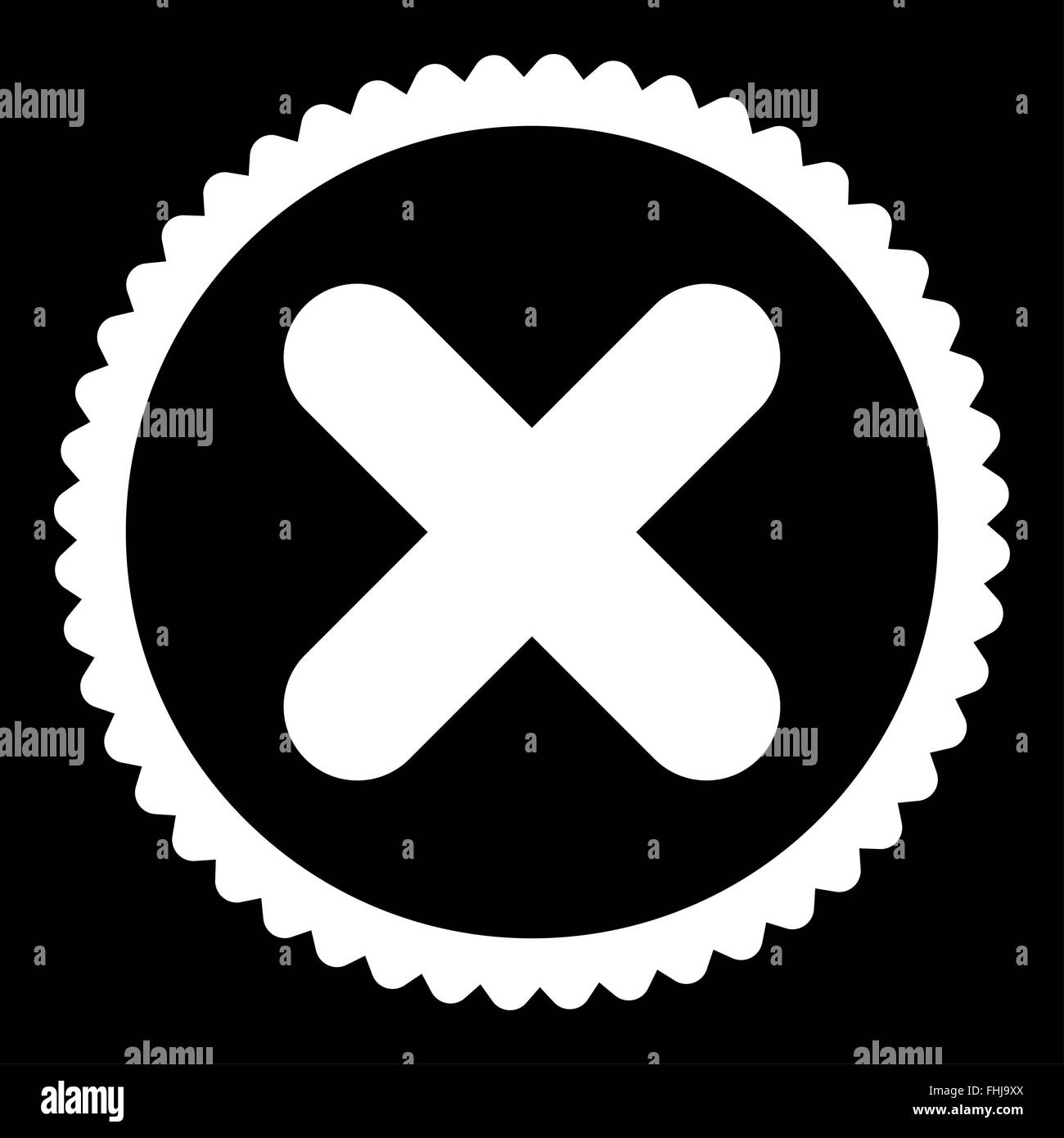 Cancel flat white color round stamp icon Stock Photo - Alamy