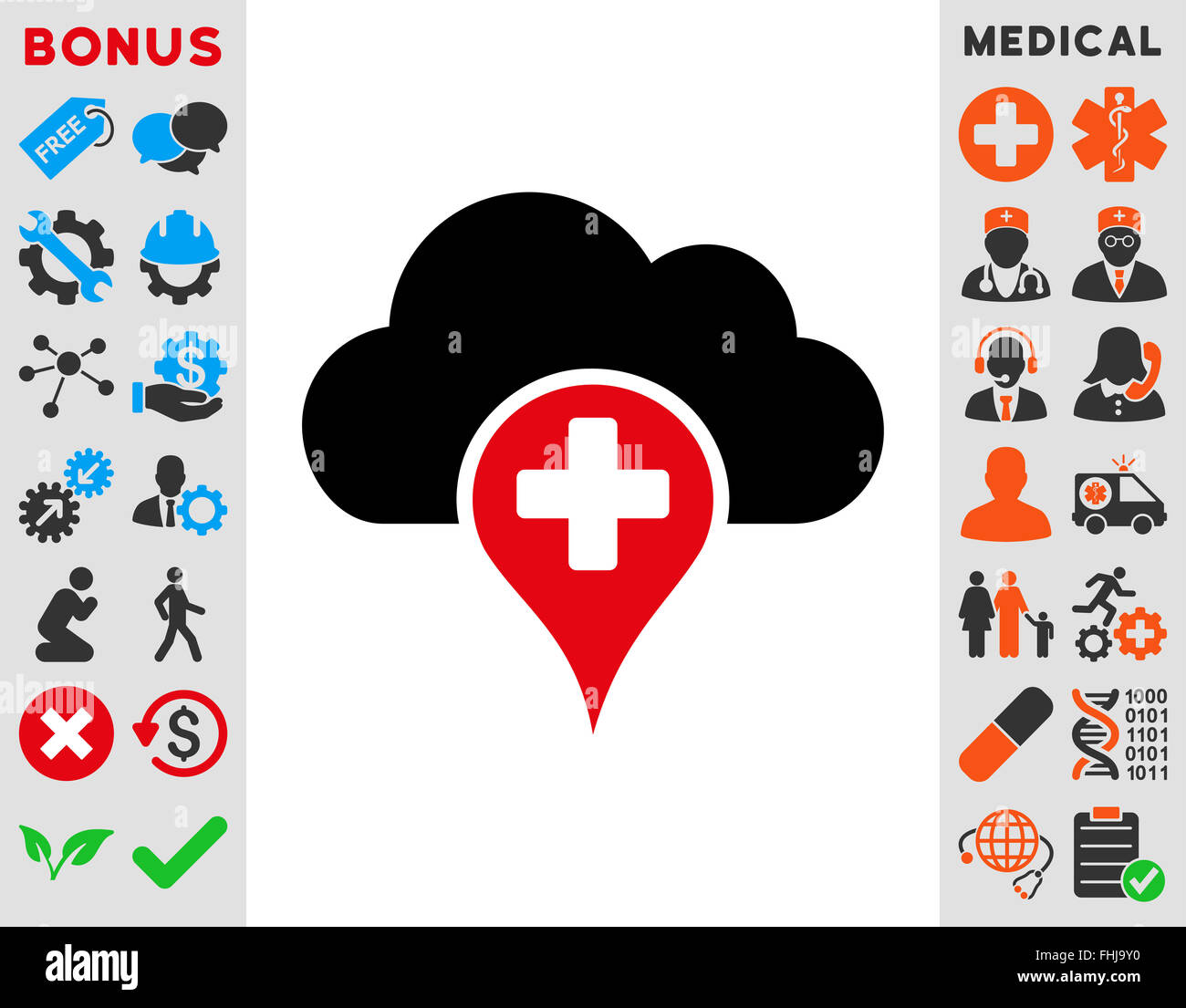 Medical Cloud Icon Stock Photo - Alamy