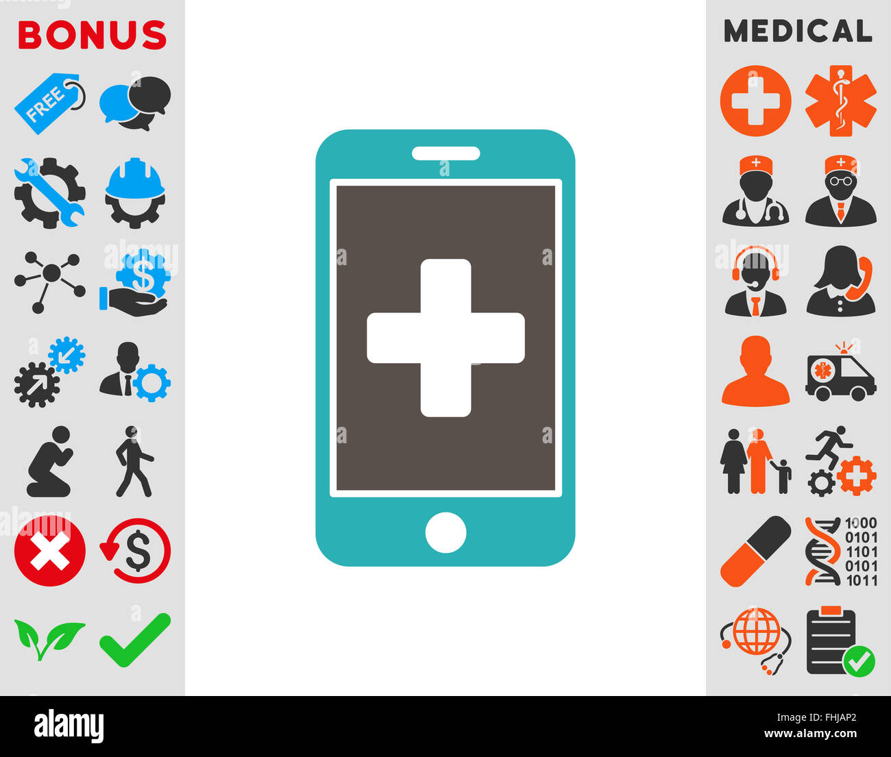 Mobile Medicine Icon Stock Photo - Alamy