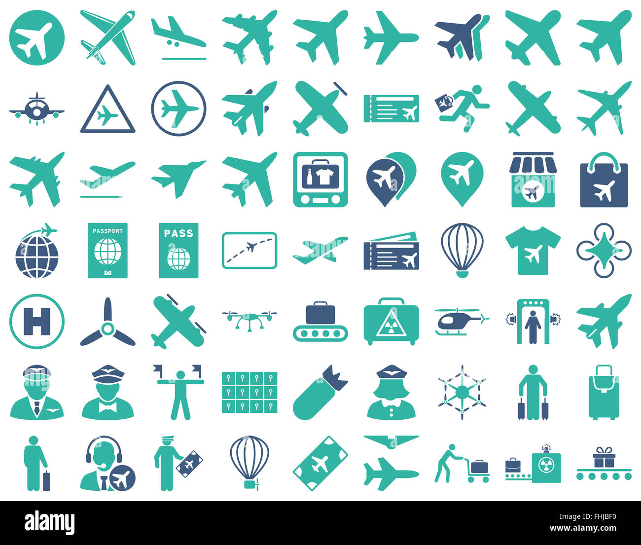 Aviation Icon Set Stock Photo - Alamy
