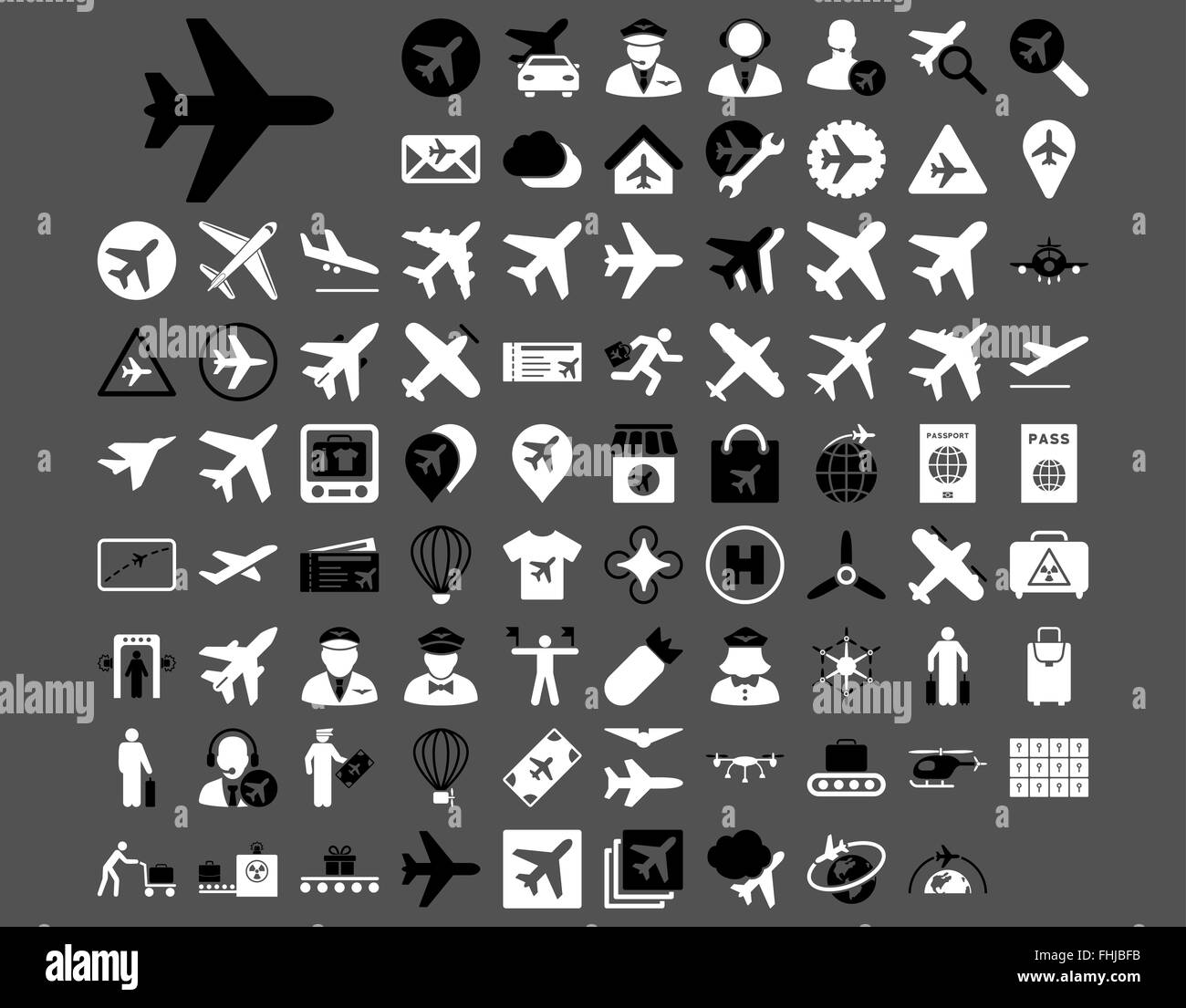 Aviation Icon Set Stock Photo - Alamy