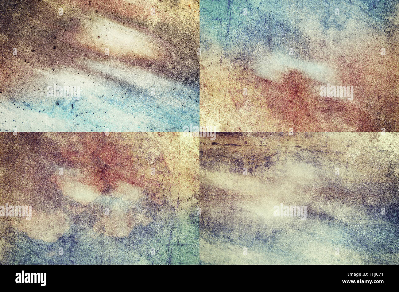 Four colored grunge texture backgrounds in one set Stock Photo - Alamy