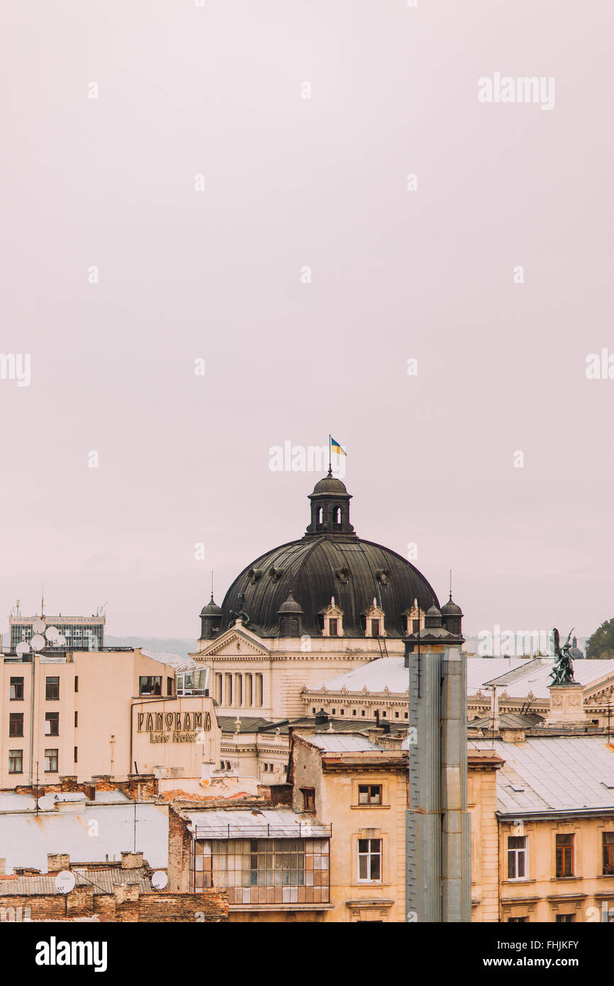 Fantastic Lviv Opera House on top view Stock Photo - Alamy