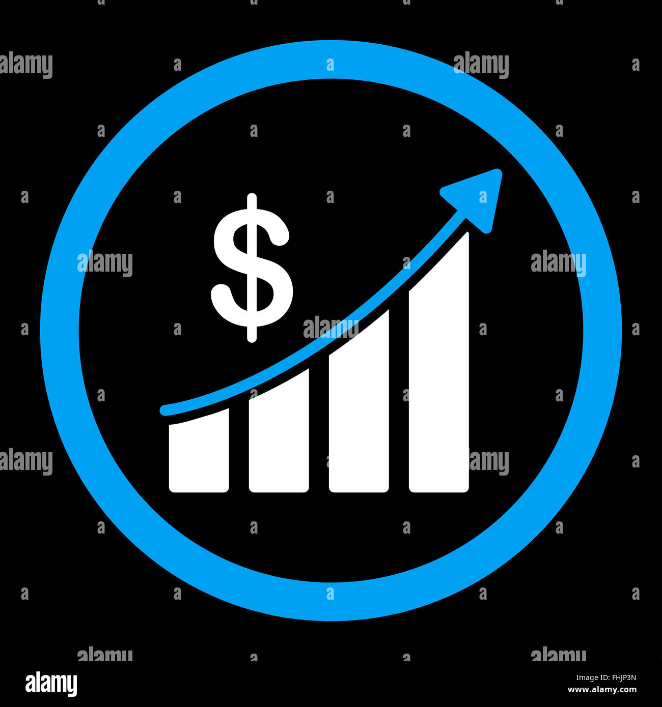 Sales flat blue and white colors rounded vector icon Stock Photo - Alamy