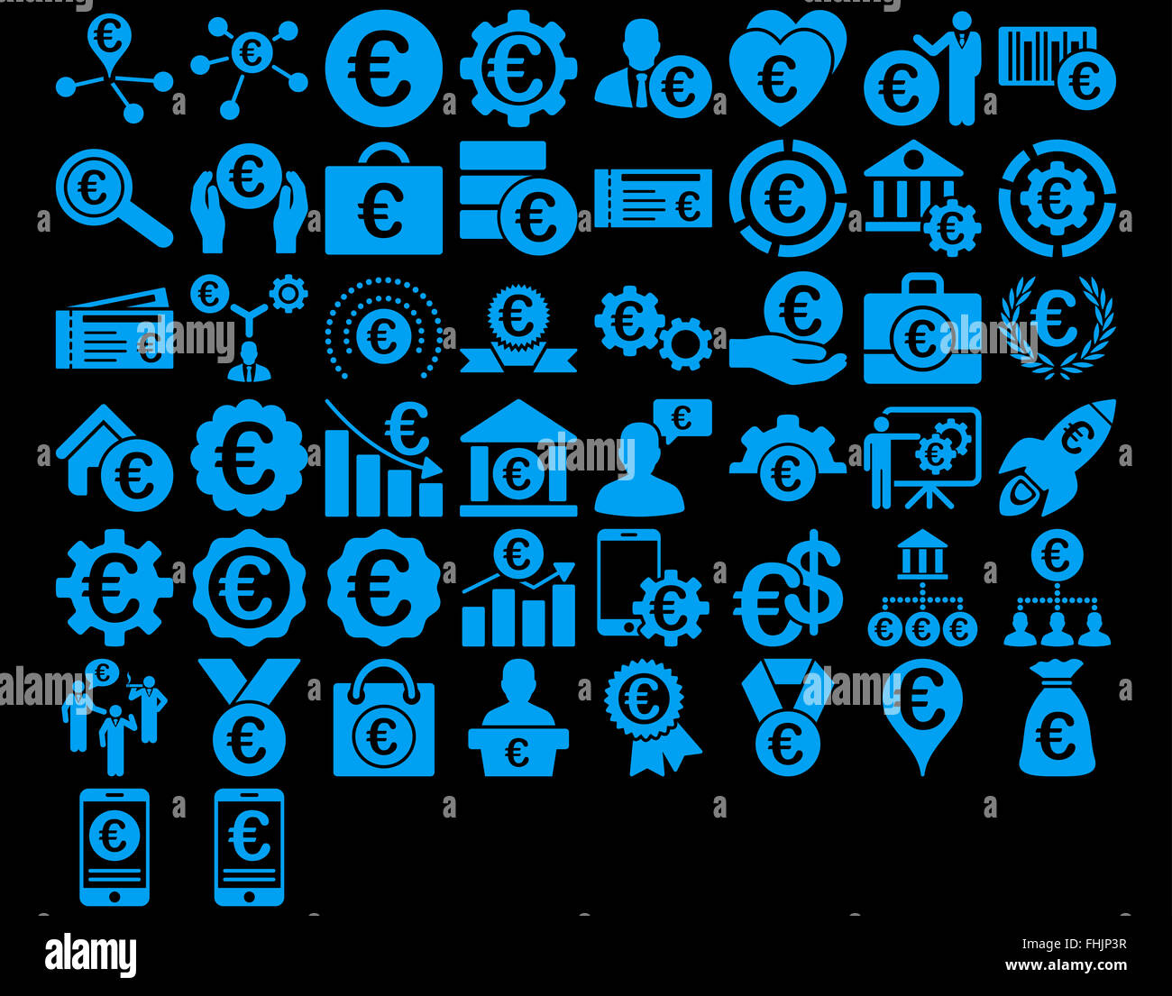 Euro Business Icons Stock Photo - Alamy