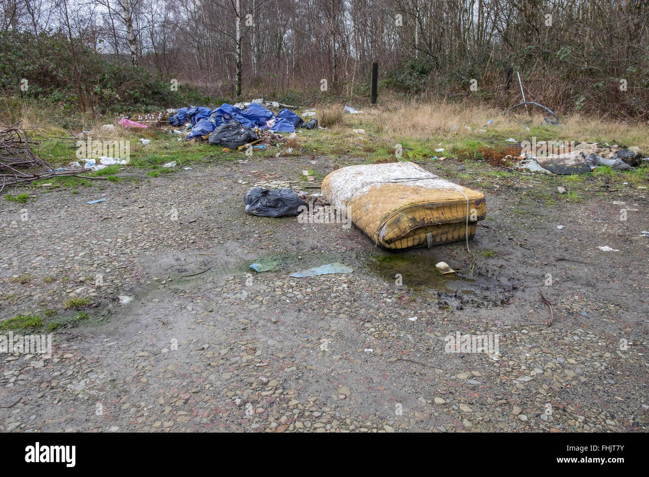 Fly tipping in local beauty spot which spoils the environment Stock ...