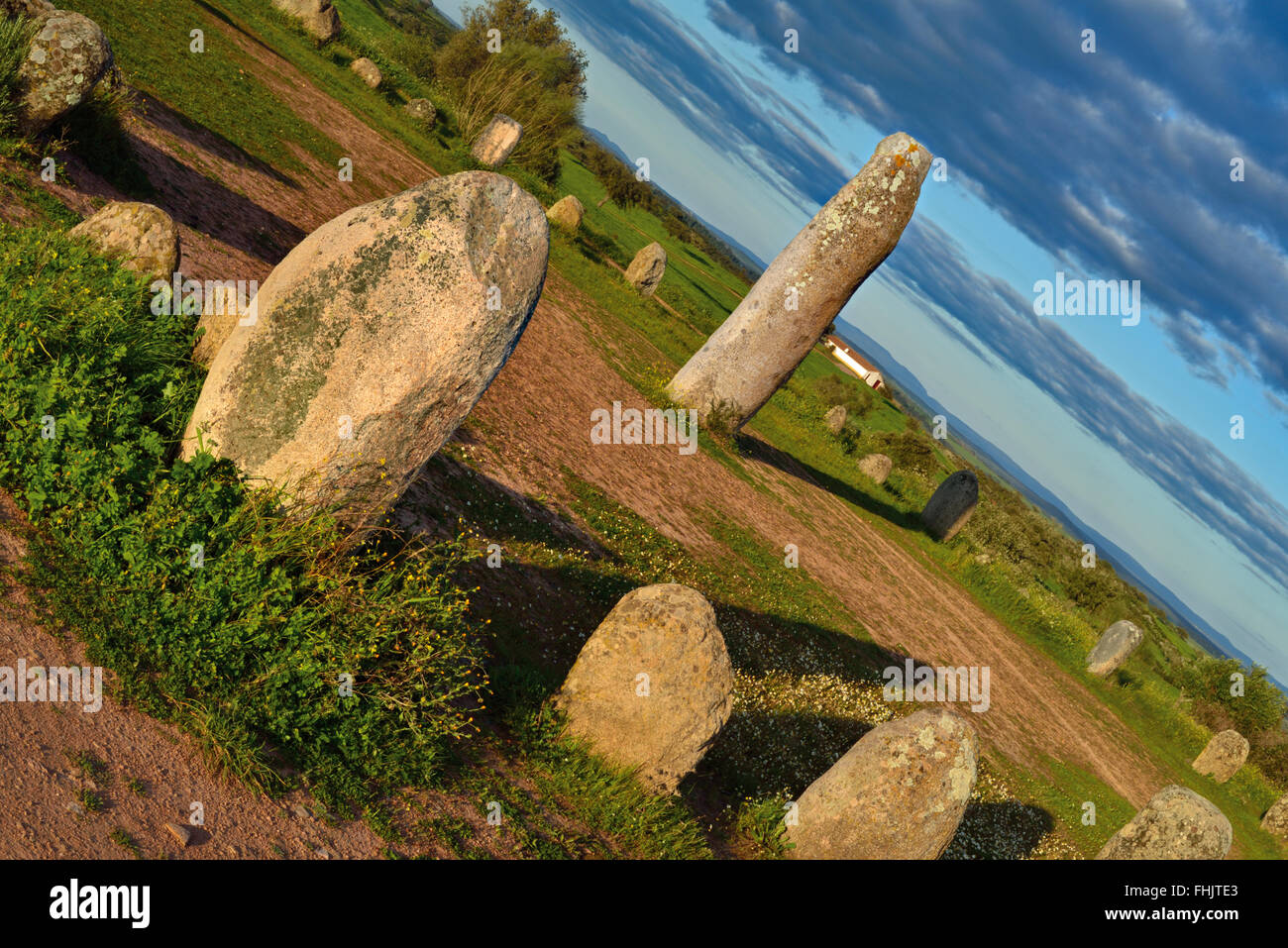 Portugal, Alentejo: Prehistoric stones Cromlech of Xerez Stock Photo ...