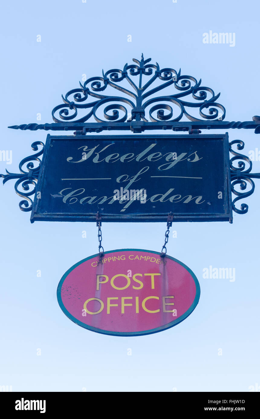 Sign for Chipping Campden Post Office Stock Photo - Alamy