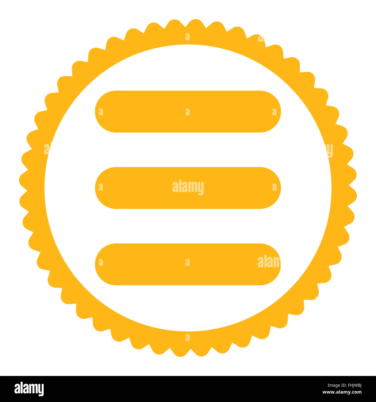 Stack flat yellow color round stamp icon Stock Photo - Alamy