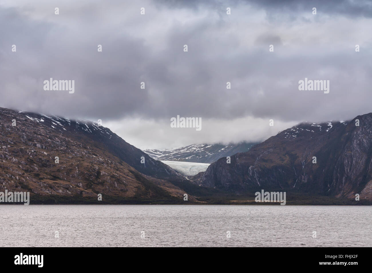 Francia Glacier, Glacier Alley in the Beagle Channel, Chile - overcast ...