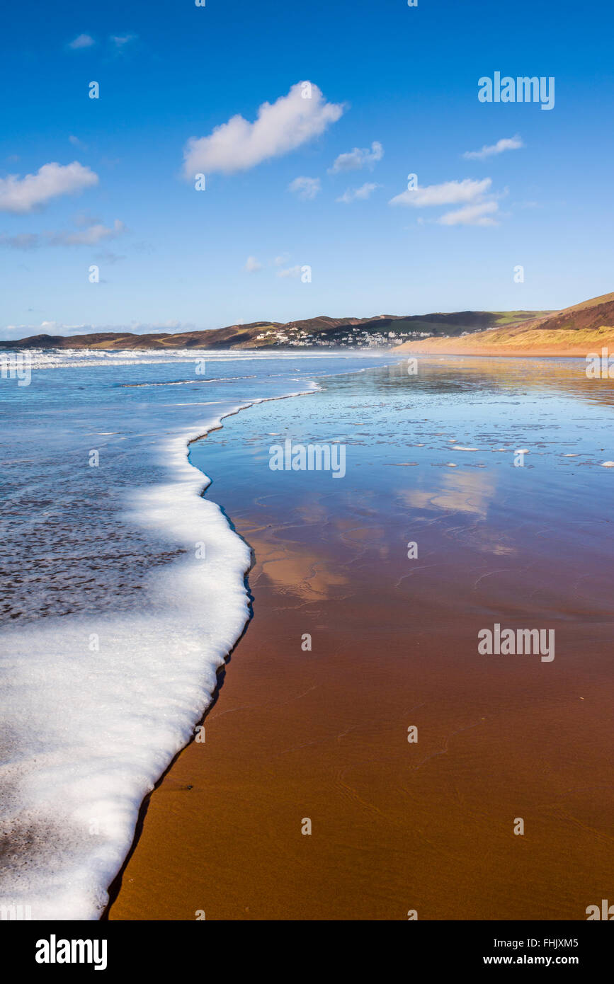 Woolacombe Sands beach at Woolacombe, North Devon, England Stock Photo ...