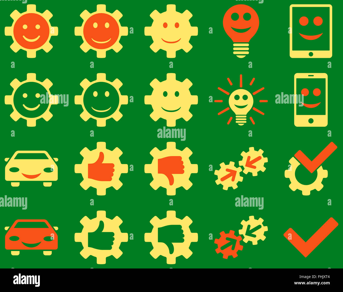Tools and Smile Gears Icons Stock Photo - Alamy