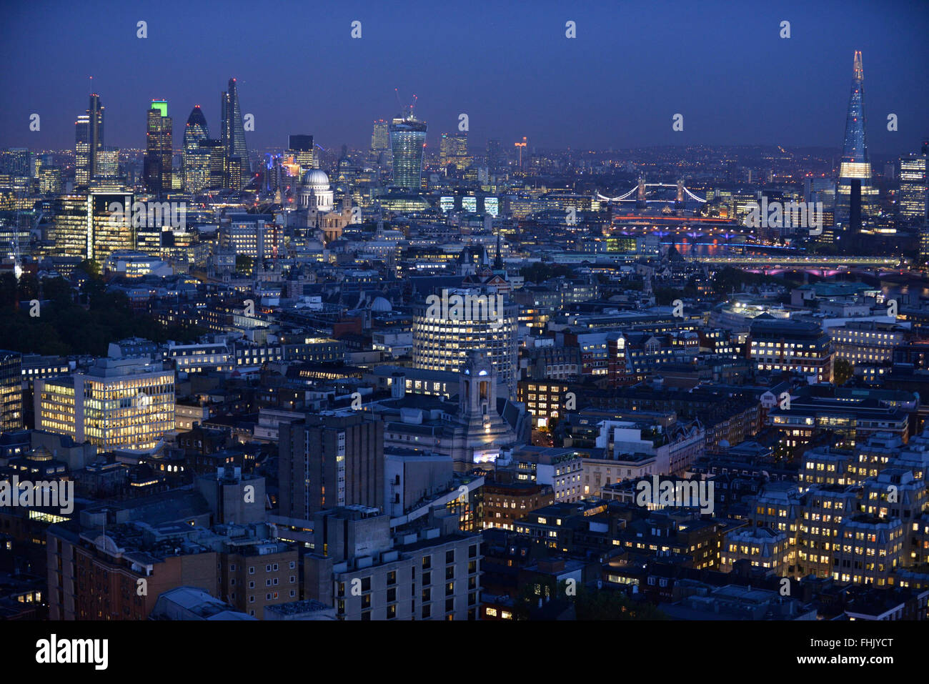 Night time City of london cityscape with landmark buildings in the ...